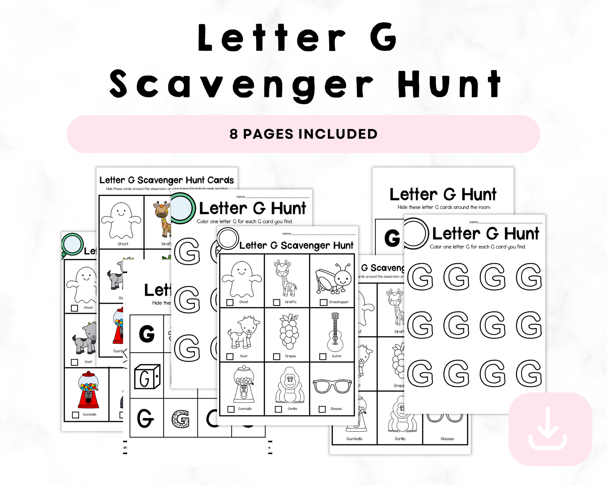 Letter G Scavenger Hunt Printables – CrystalandComp