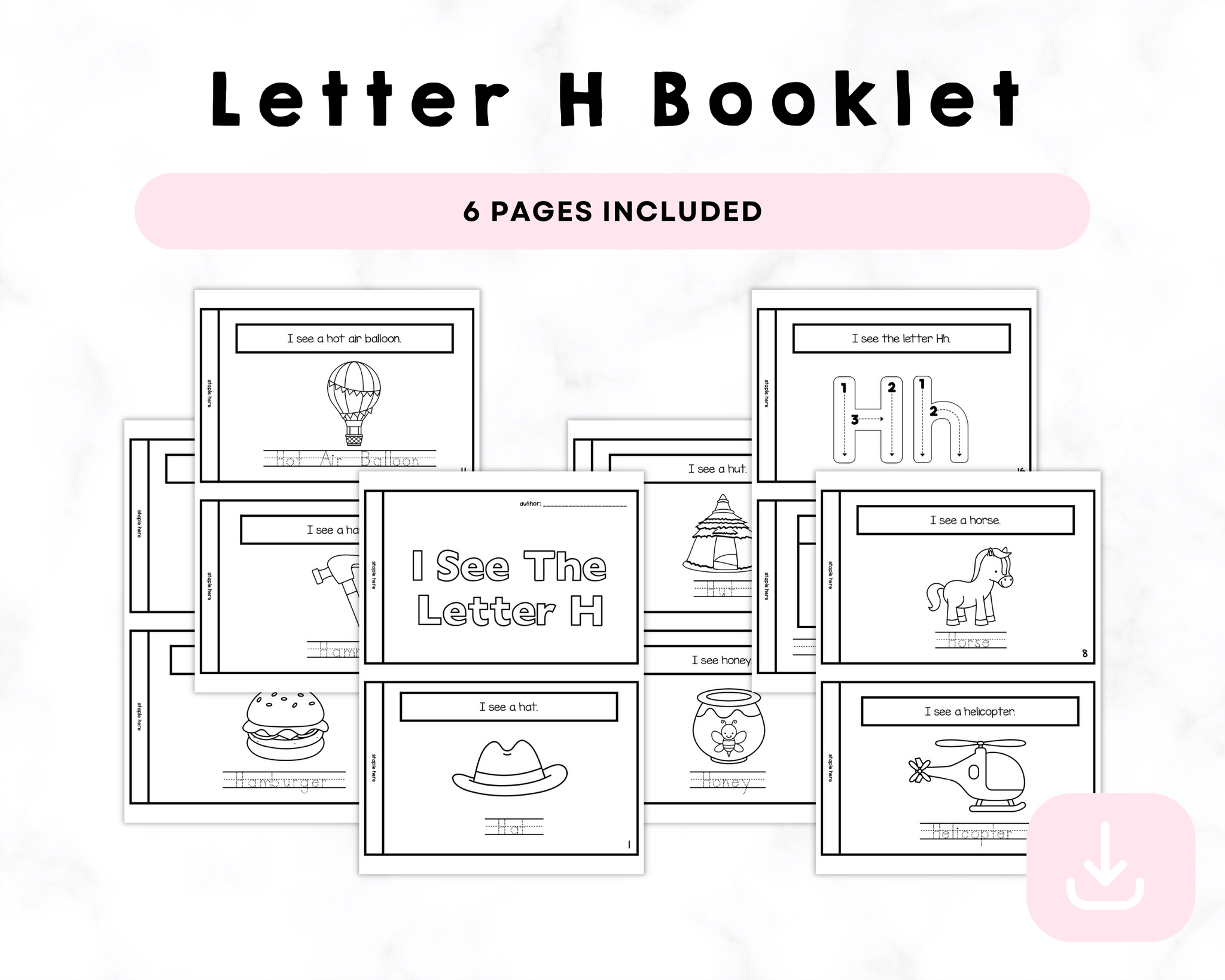 I See The Letter H Printable Book – CrystalandComp