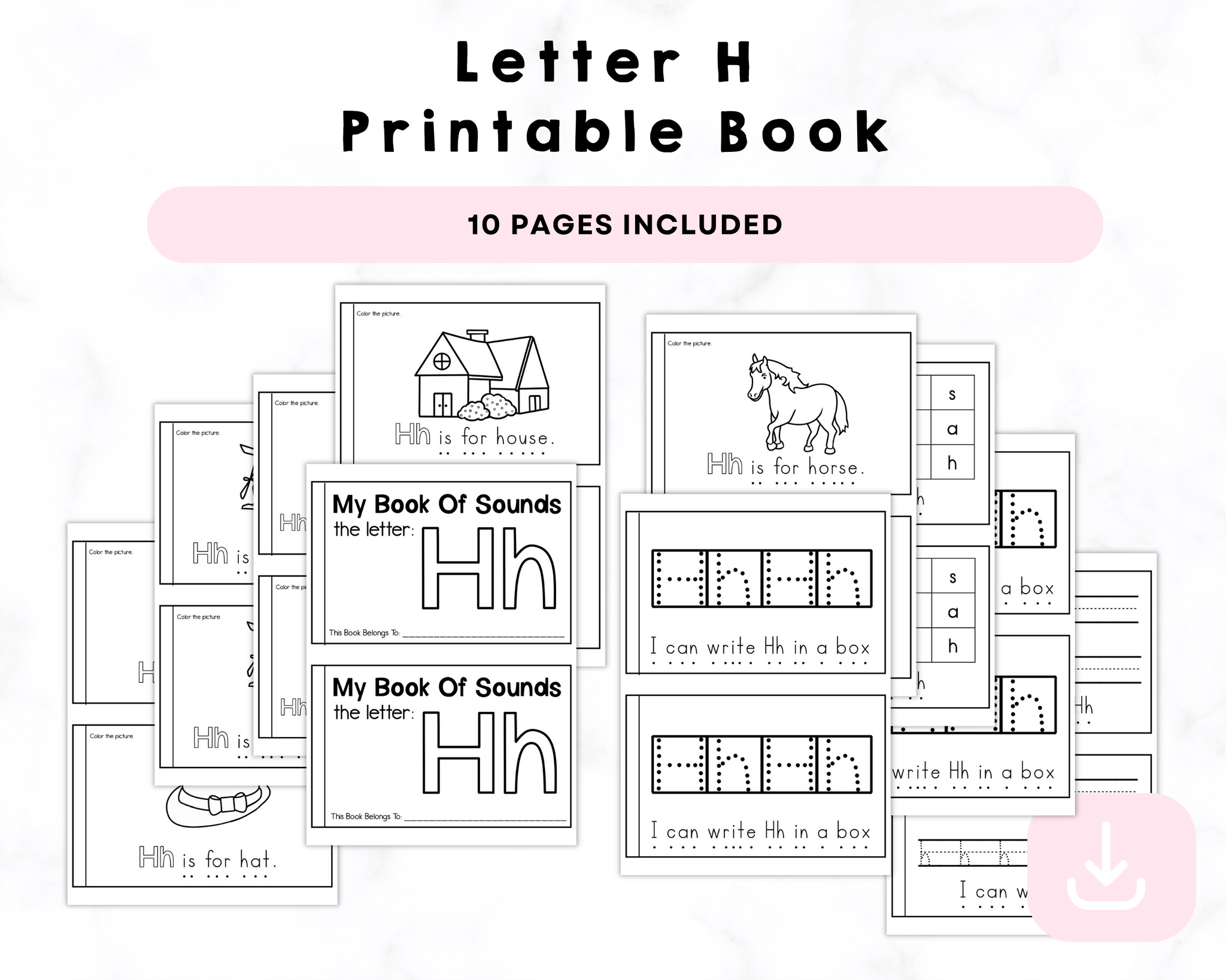 Letter H Printable book – CrystalandComp