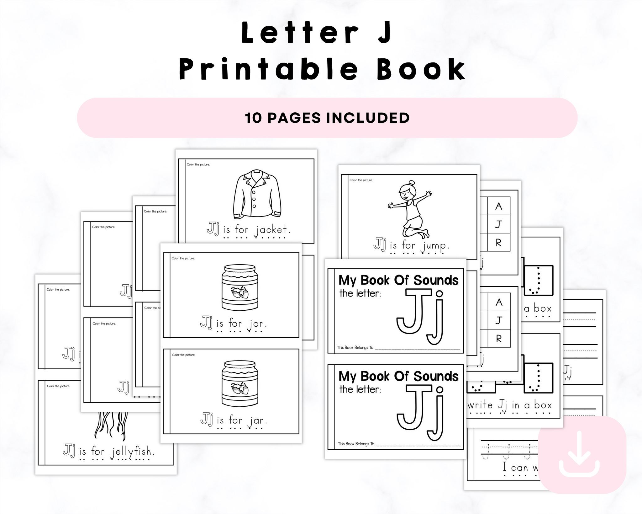 Letter J Printable Book – CrystalandComp