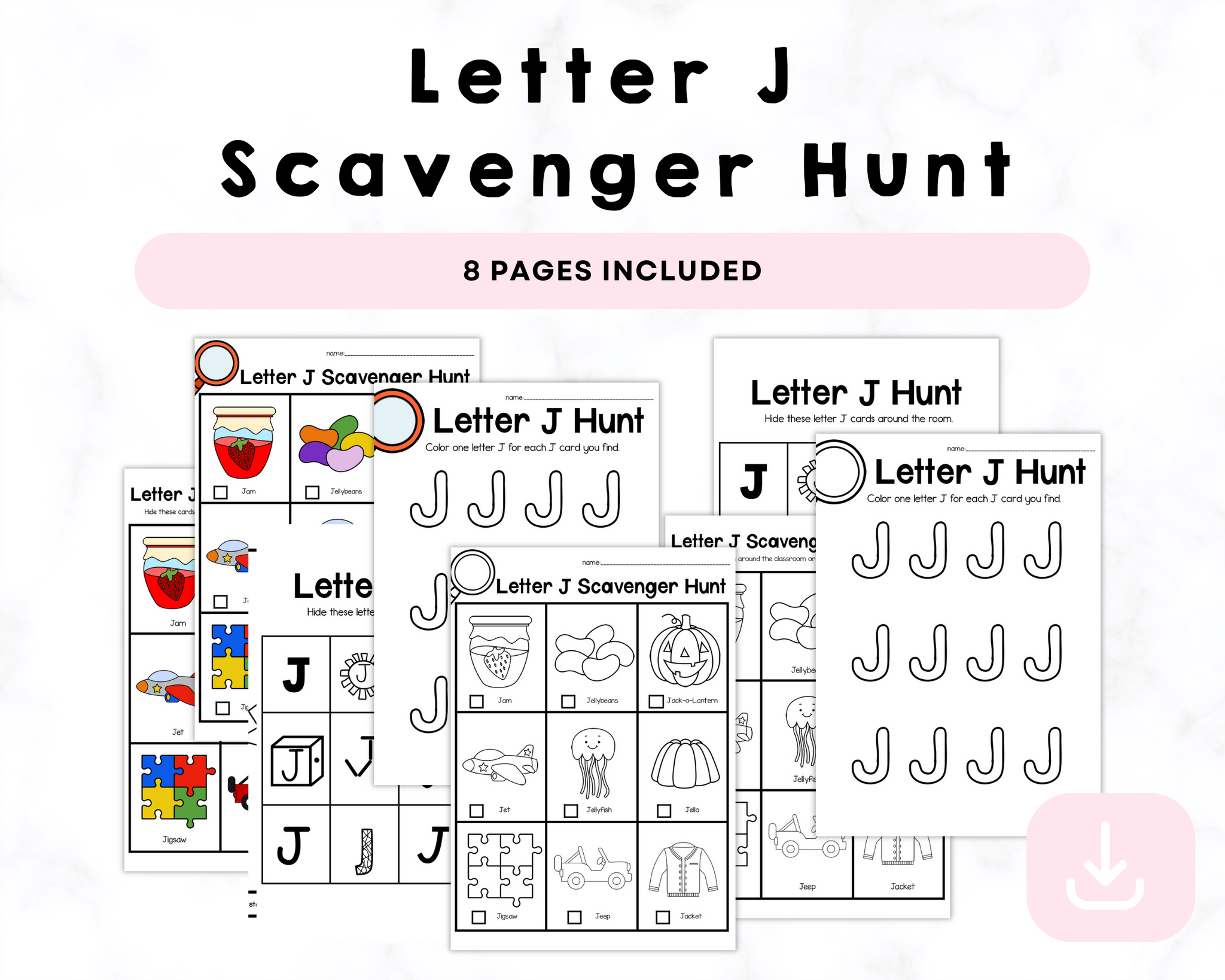 Letter J Scavenger Hunt Printables – CrystalandComp