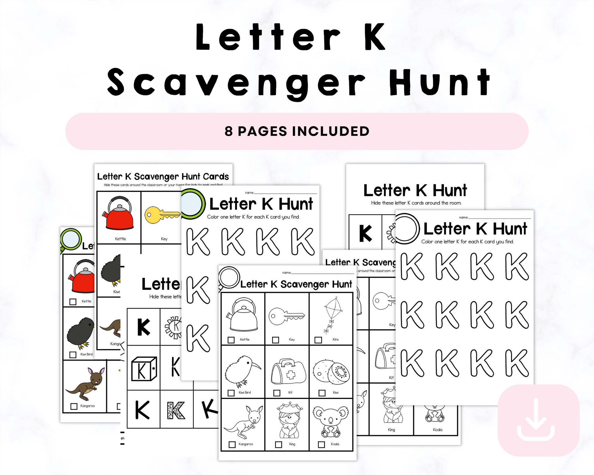 Letter K Scavenger Hunt Printables – CrystalandComp