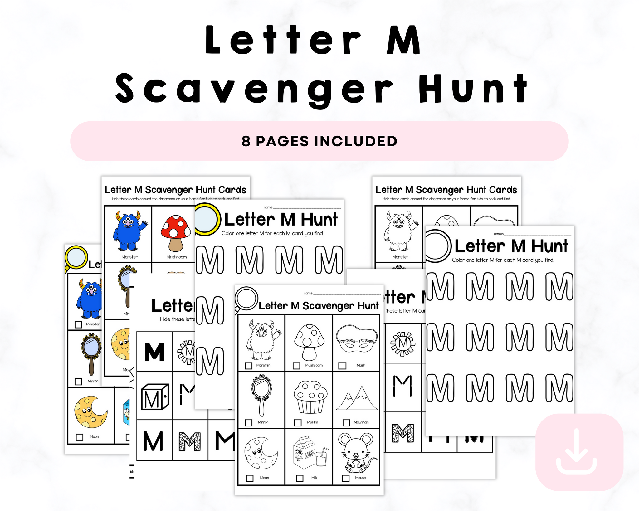Letter M Scavenger Hunt Printables – CrystalandComp