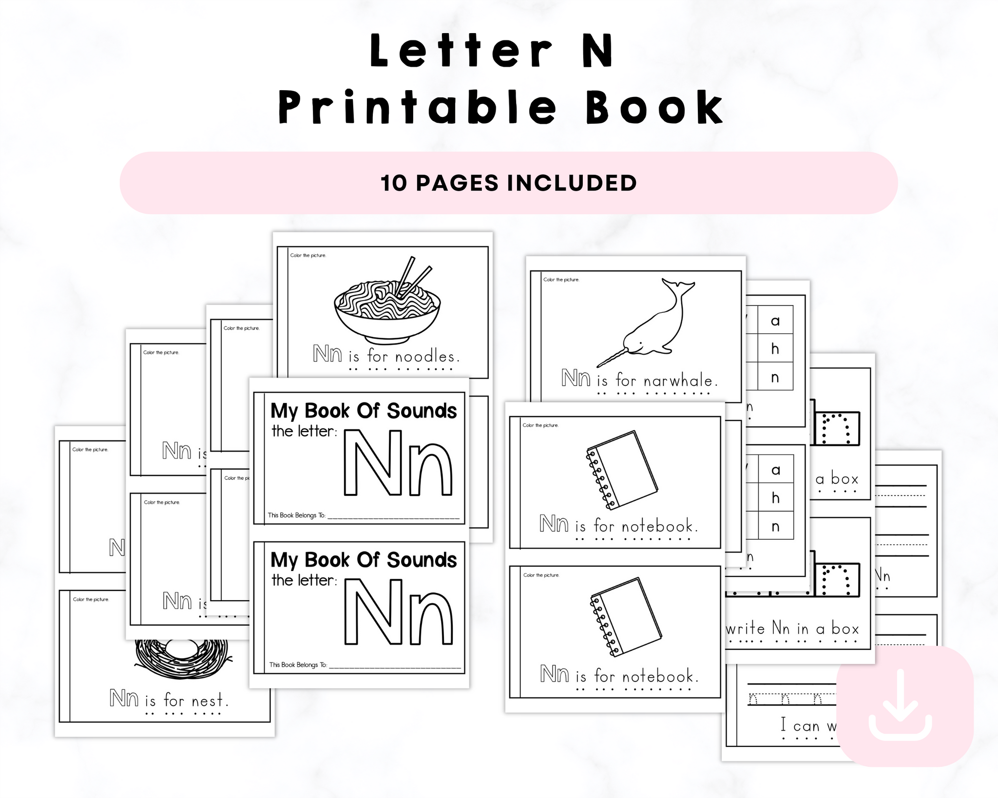 Letter N Printable Book – CrystalandComp