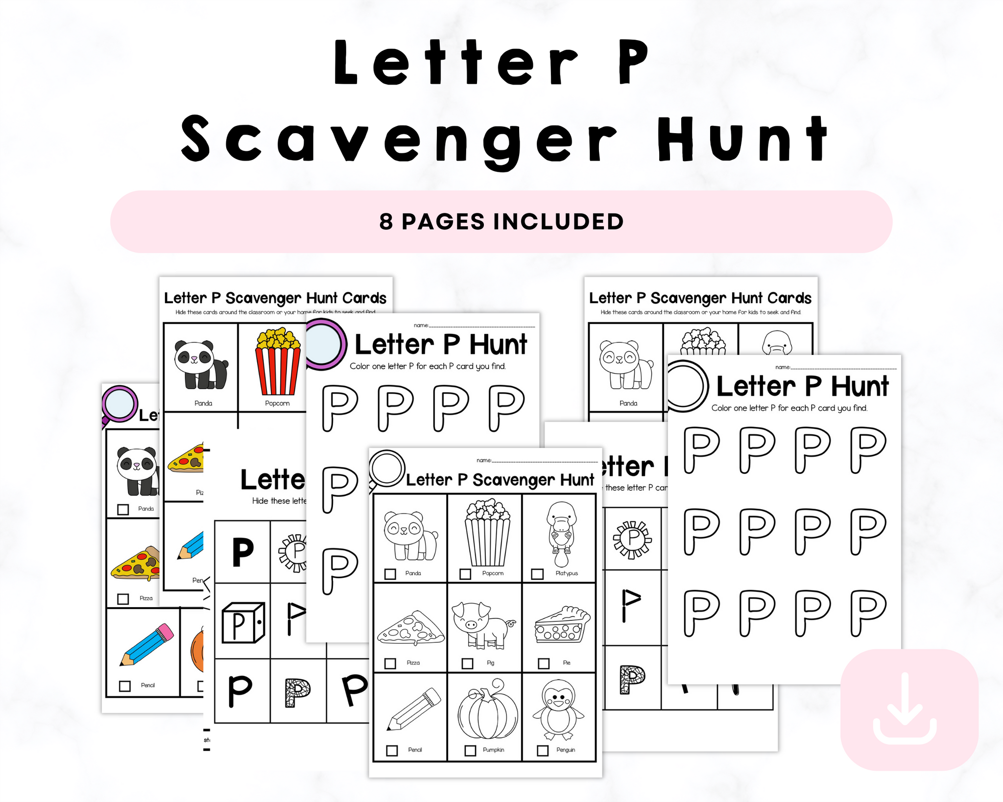 Letter P Scavenger Hunt Printables – CrystalandComp