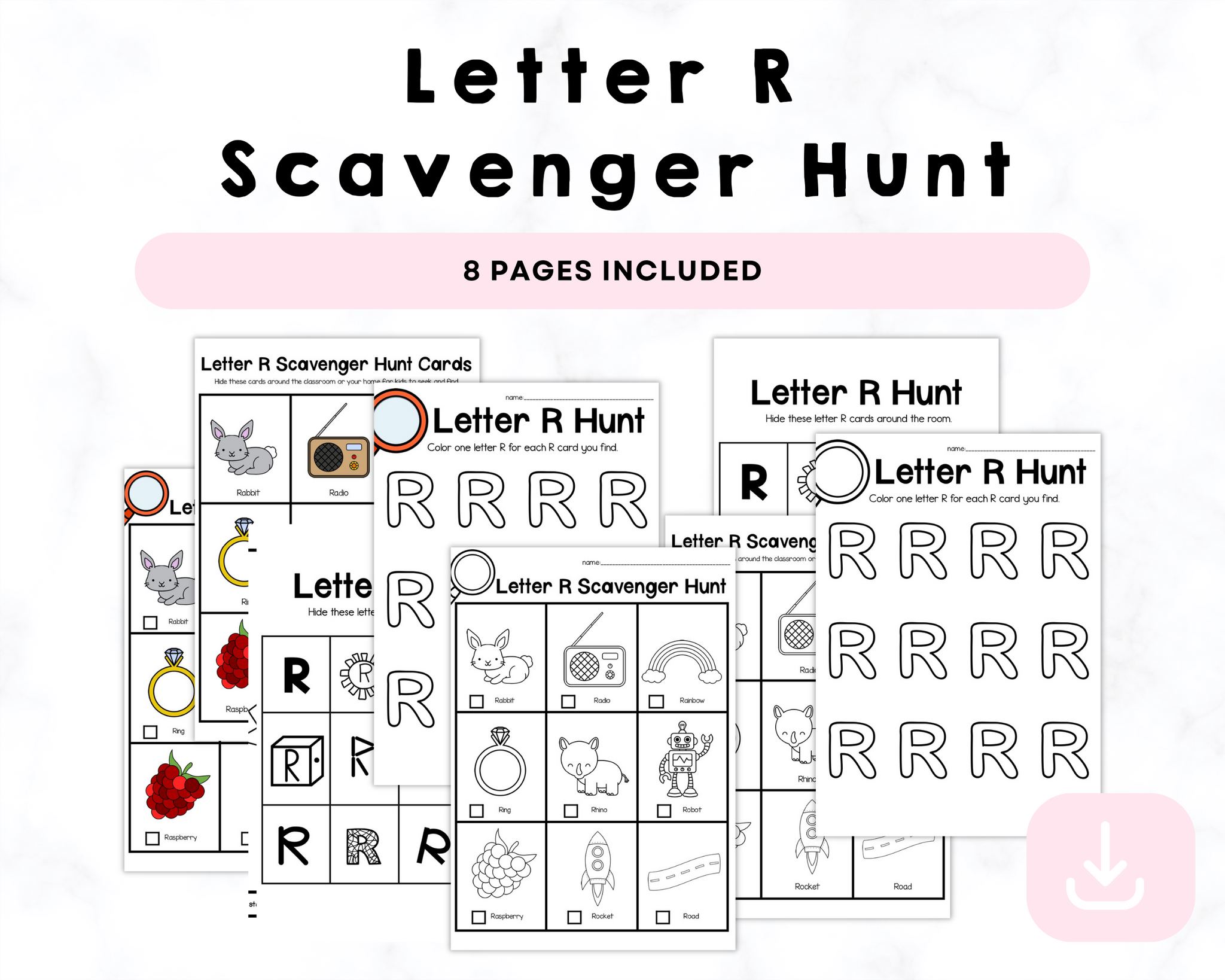 Letter R Scavenger Hunt Printables – CrystalandComp