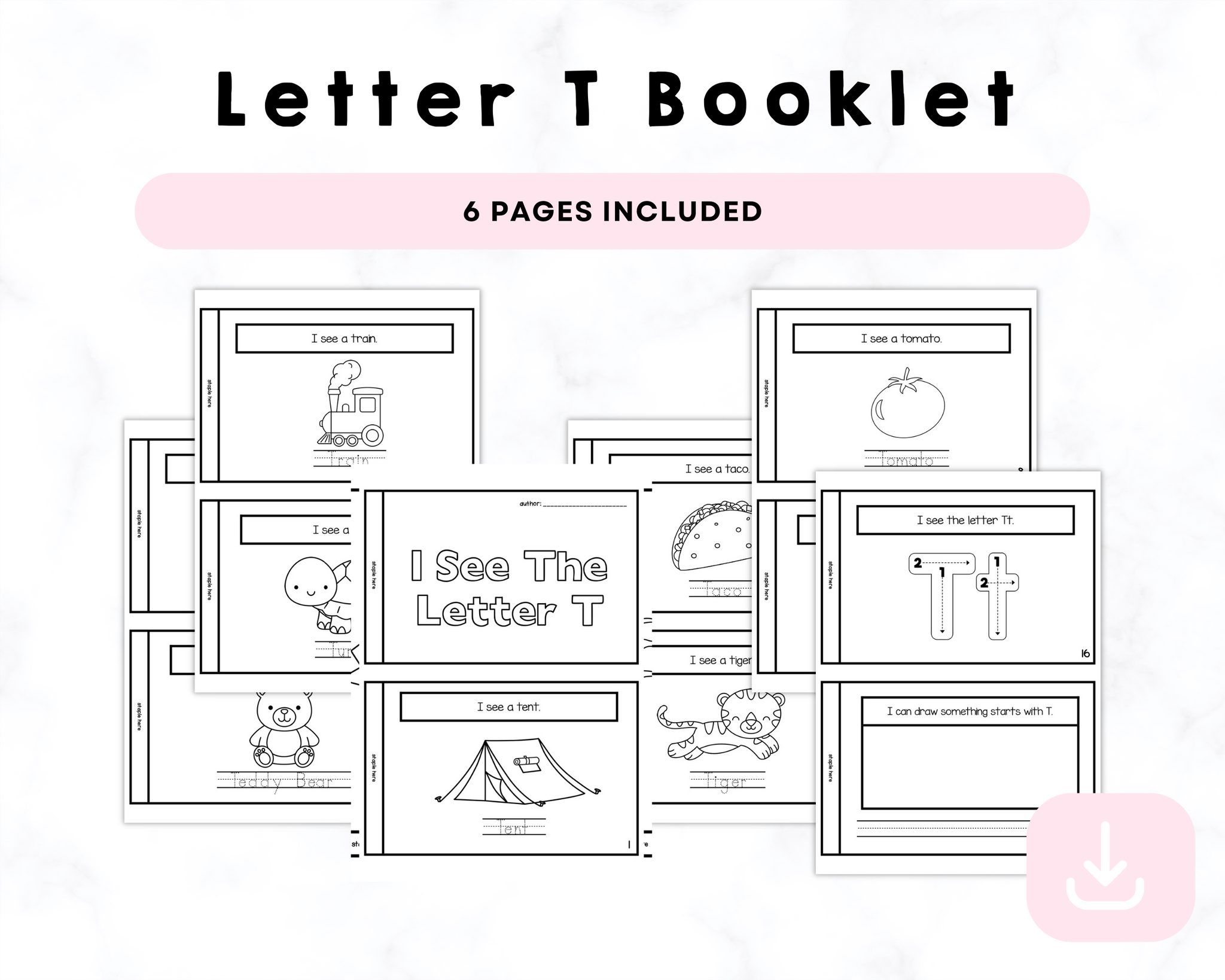 I See The Letter T Printable Book – CrystalandComp