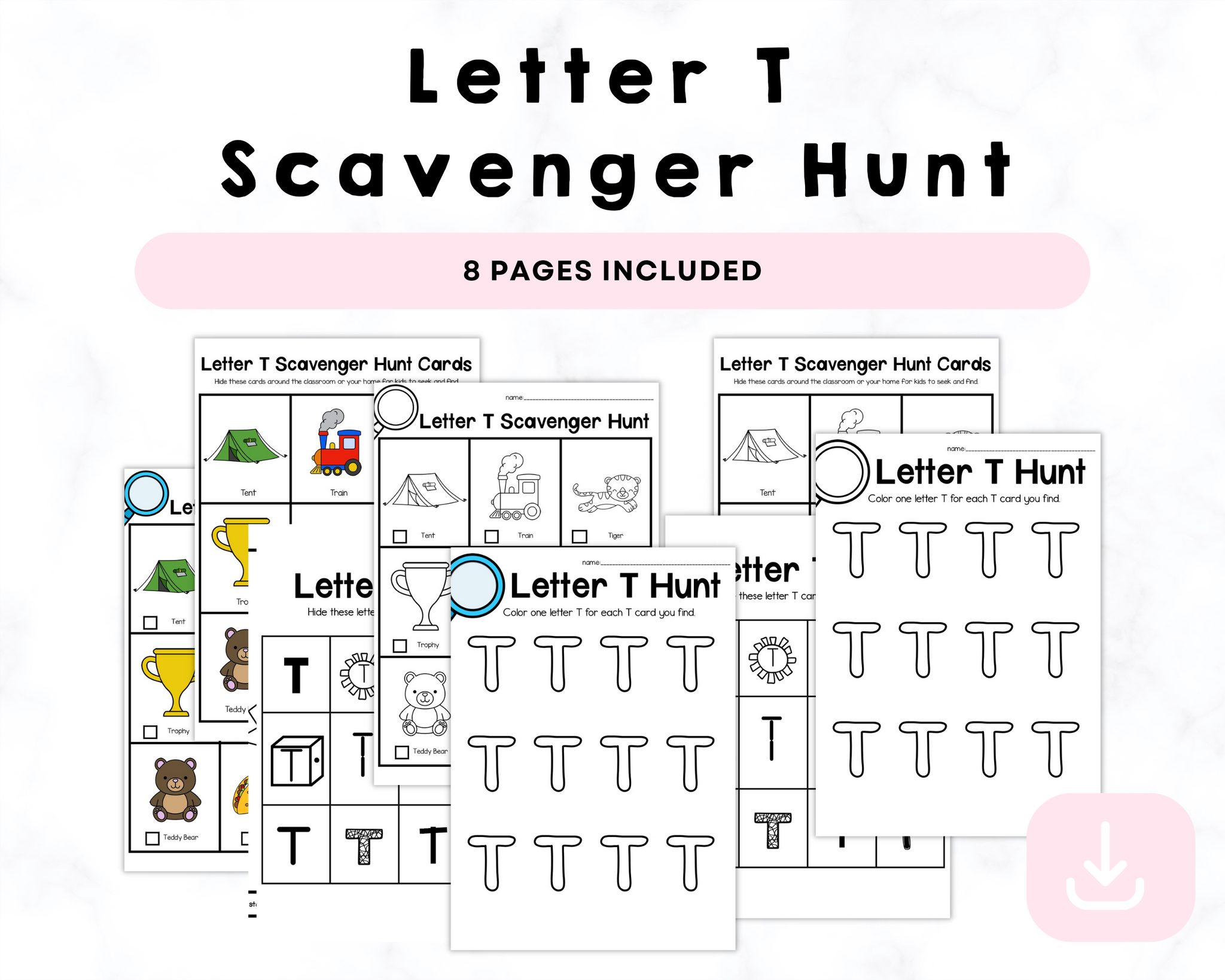 Letter T Scavenger Hunt Printable – CrystalandComp