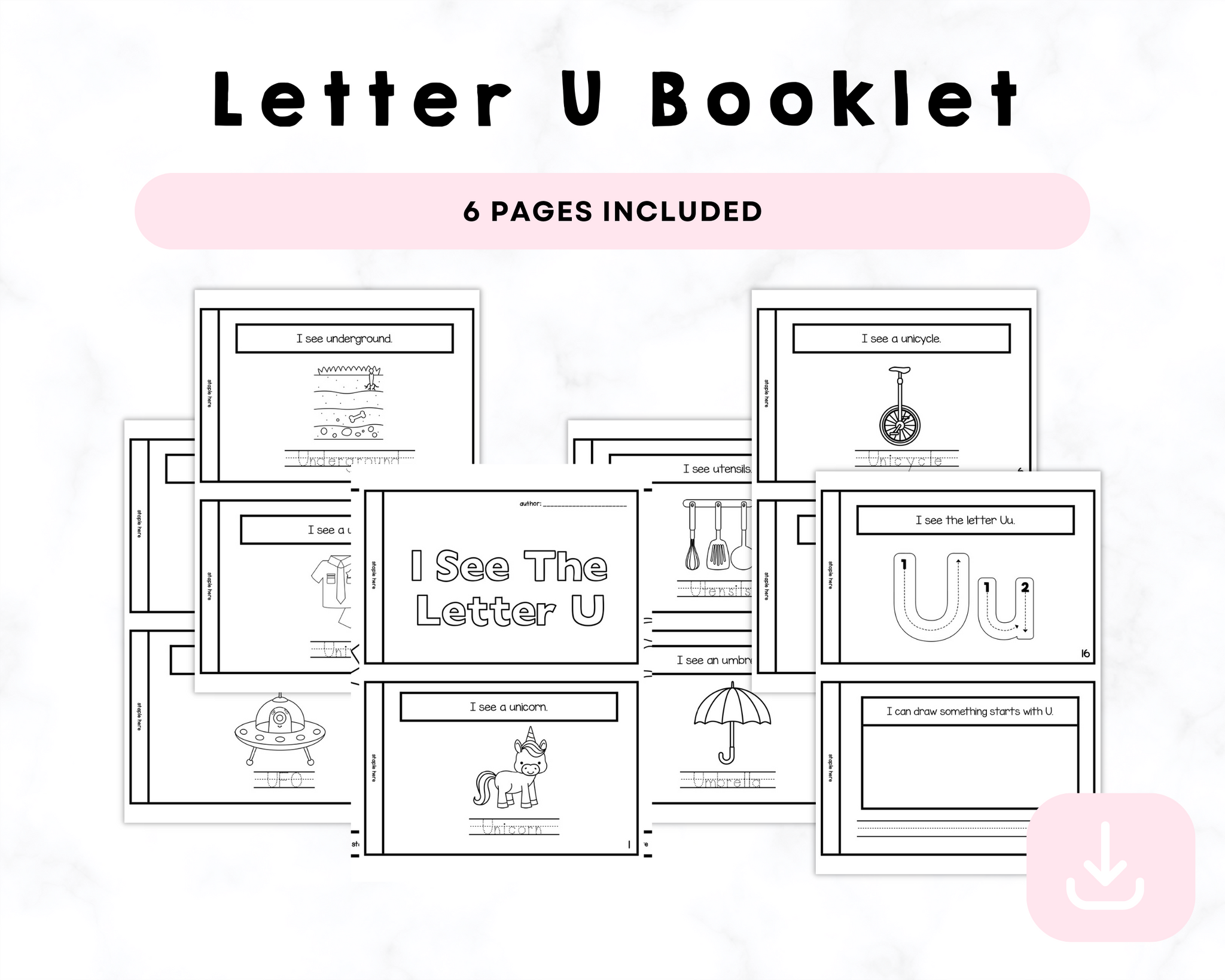 I See The Letter U Printable Book – CrystalandComp
