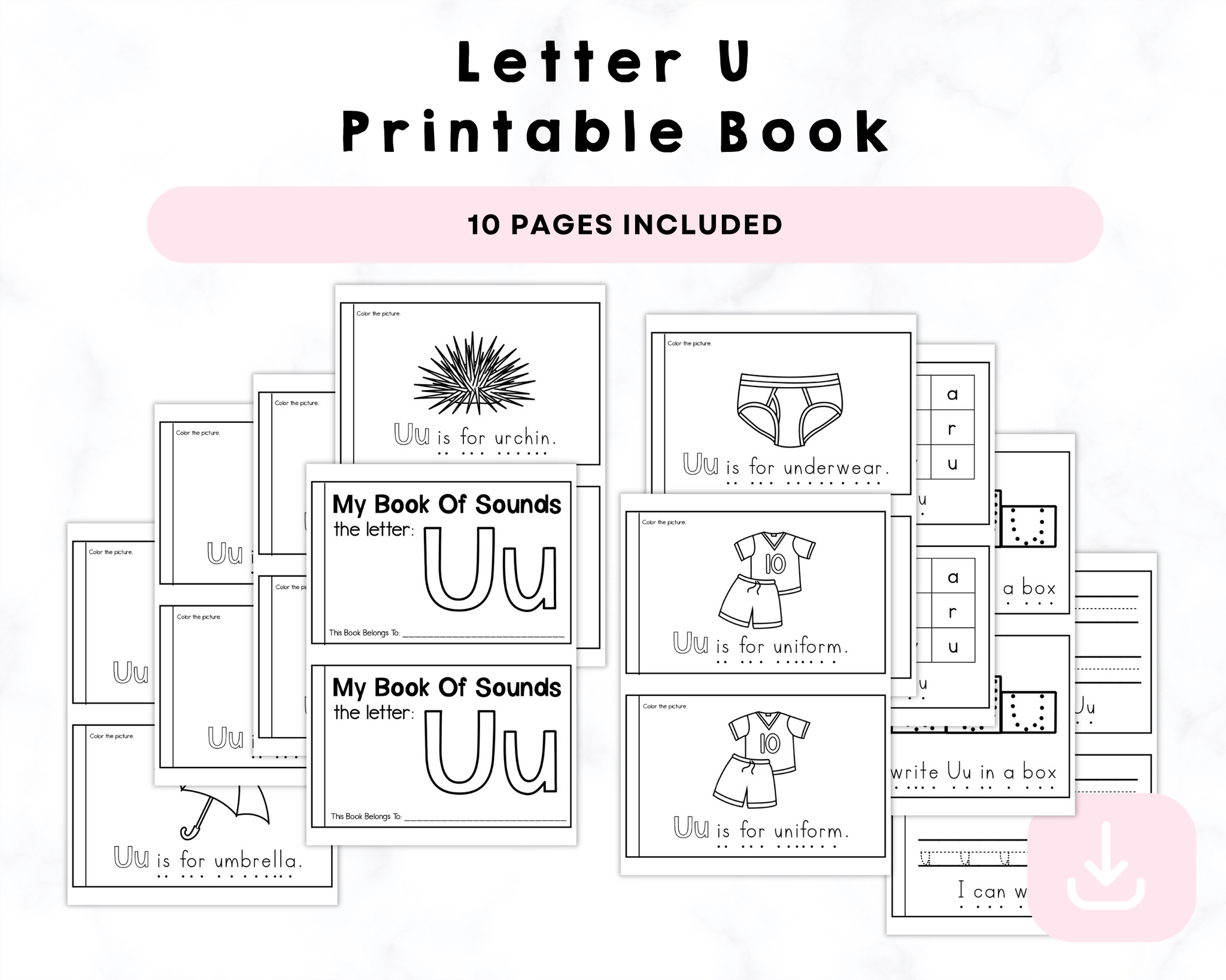 Letter U Printable Book – CrystalandComp