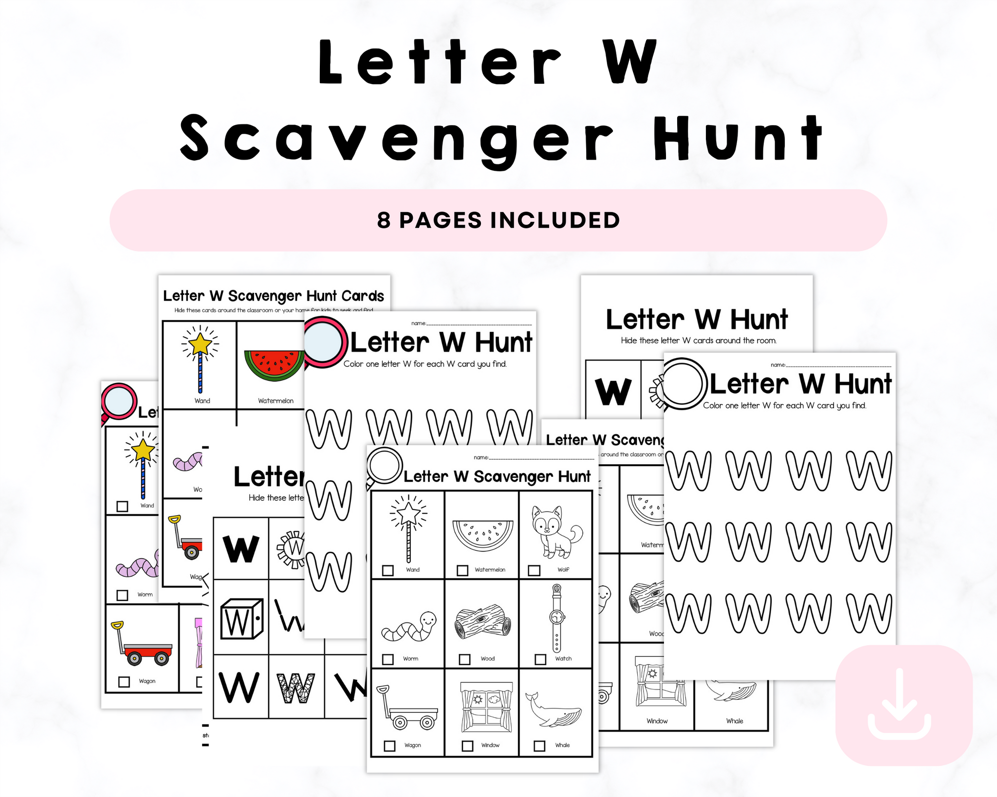 Letter W Scavenger Hunt Printables – CrystalandComp