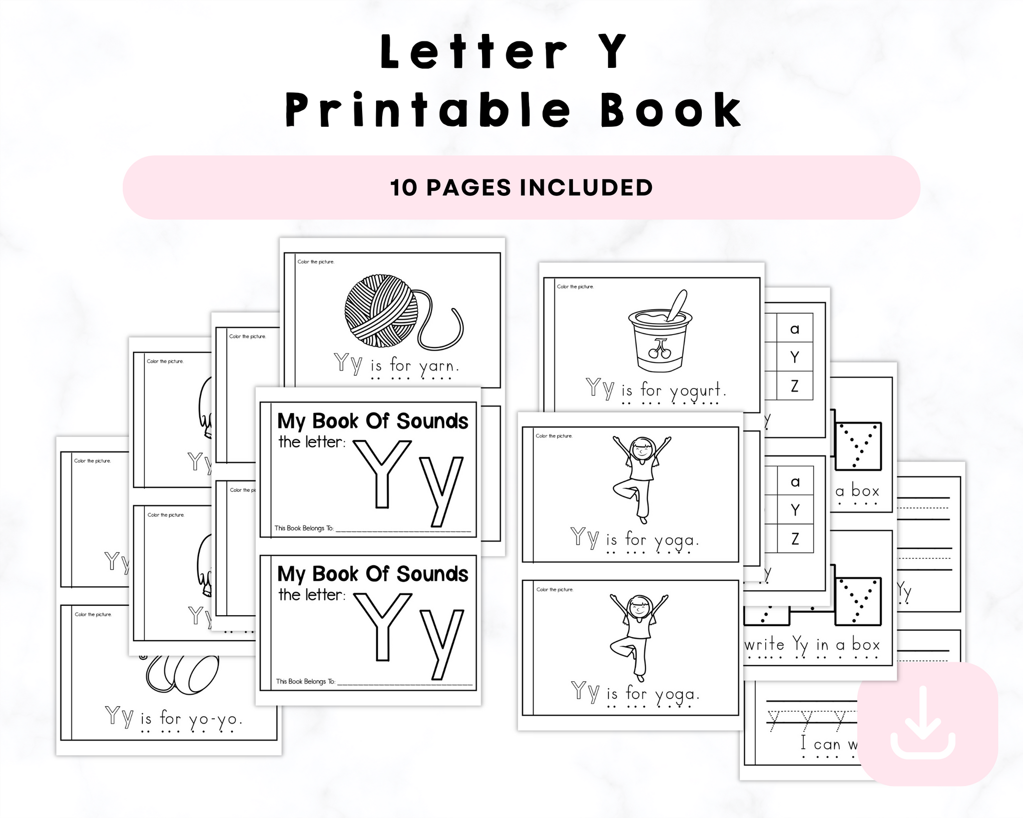 Letter Y Printable Book – CrystalandComp