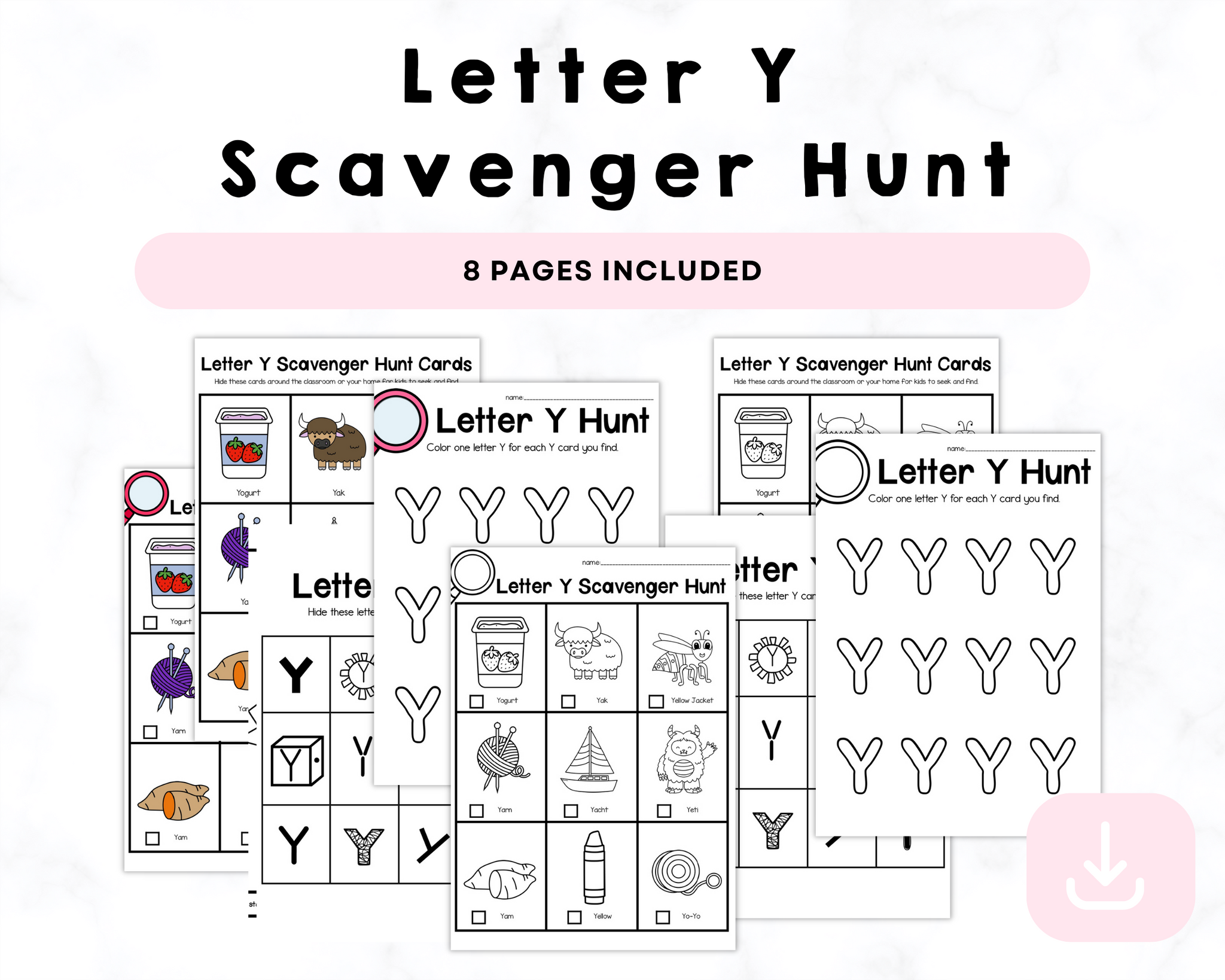 Letter Y Scavenger Hunt Printables – CrystalandComp