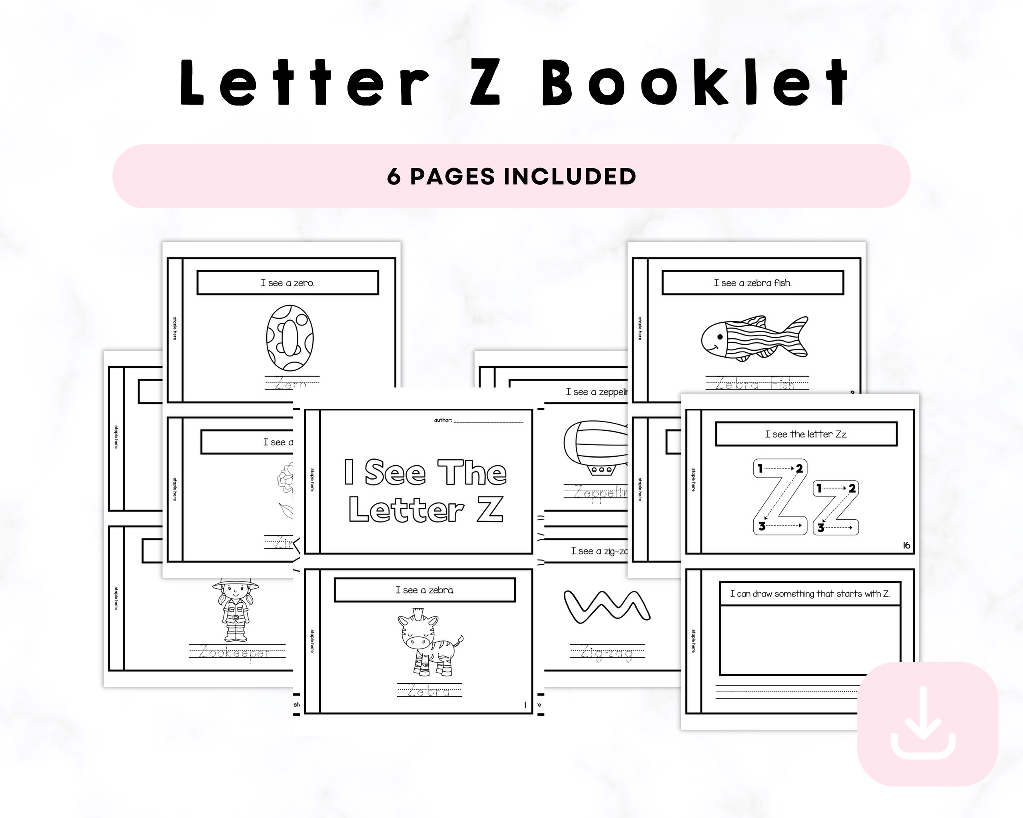I See The Letter Z Printable Book – CrystalandComp