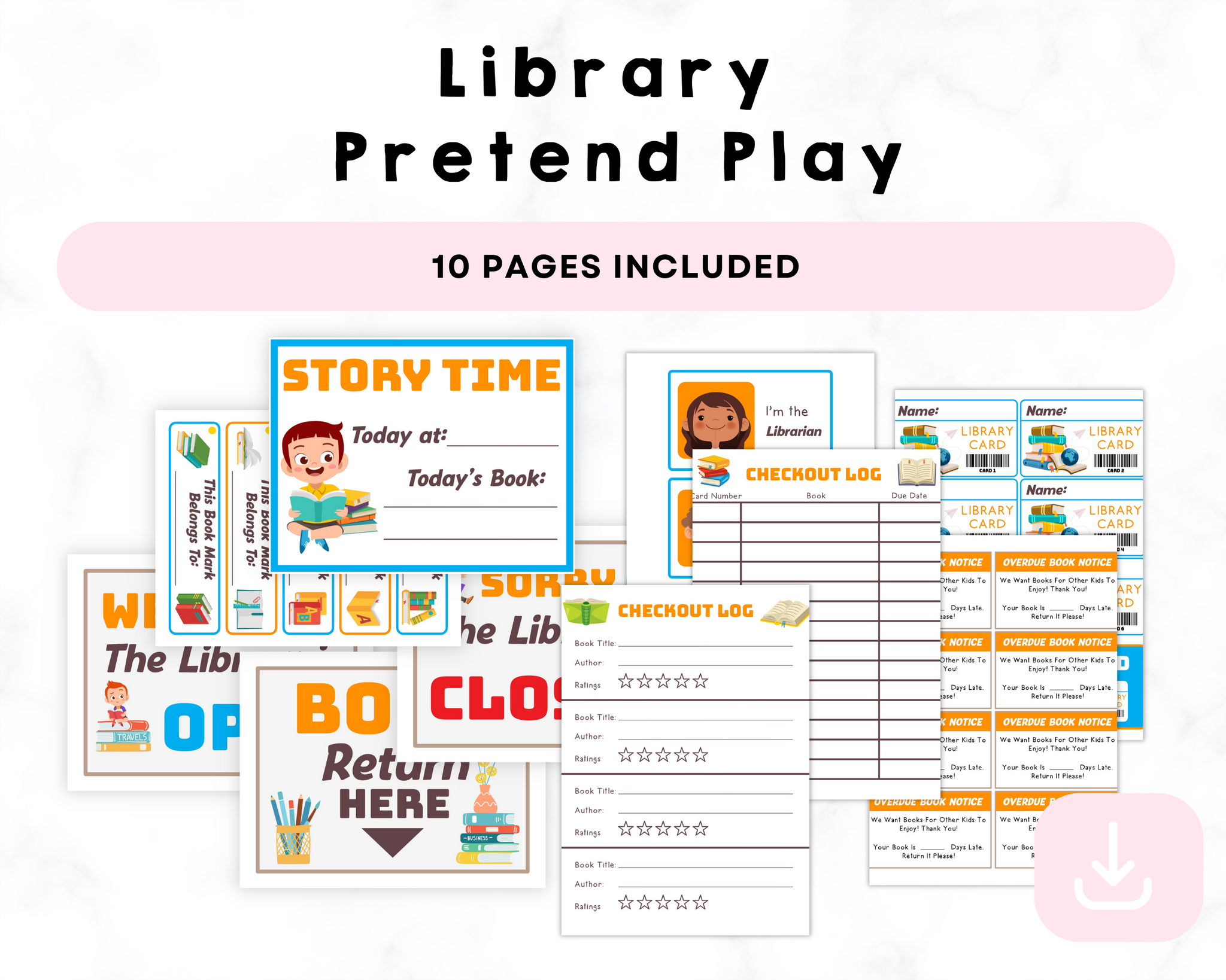 Library Pretend Play Printable – CrystalandComp