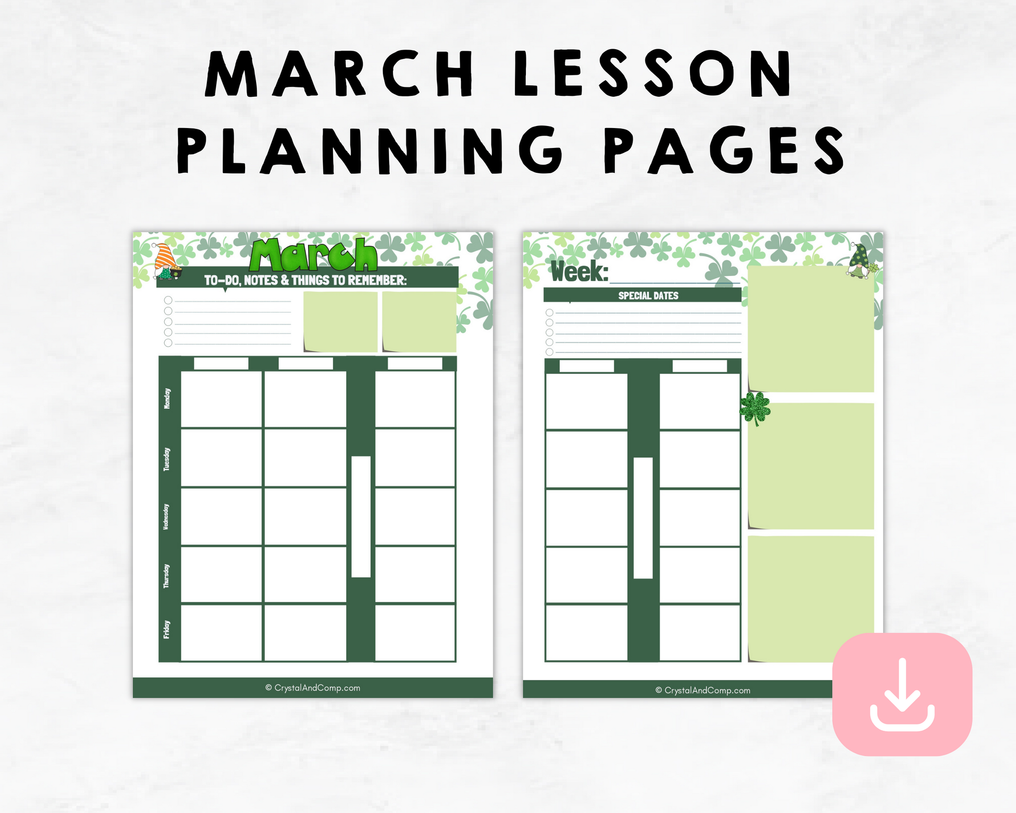 March Lesson Planning Printable – CrystalandComp