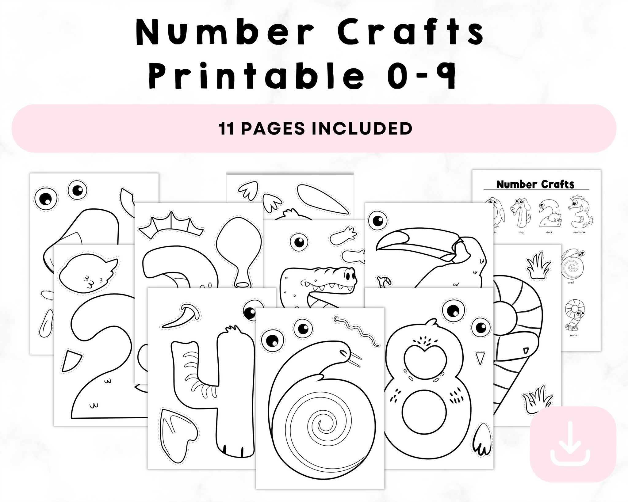 Number Crafts Printable 0-9 – CrystalandComp