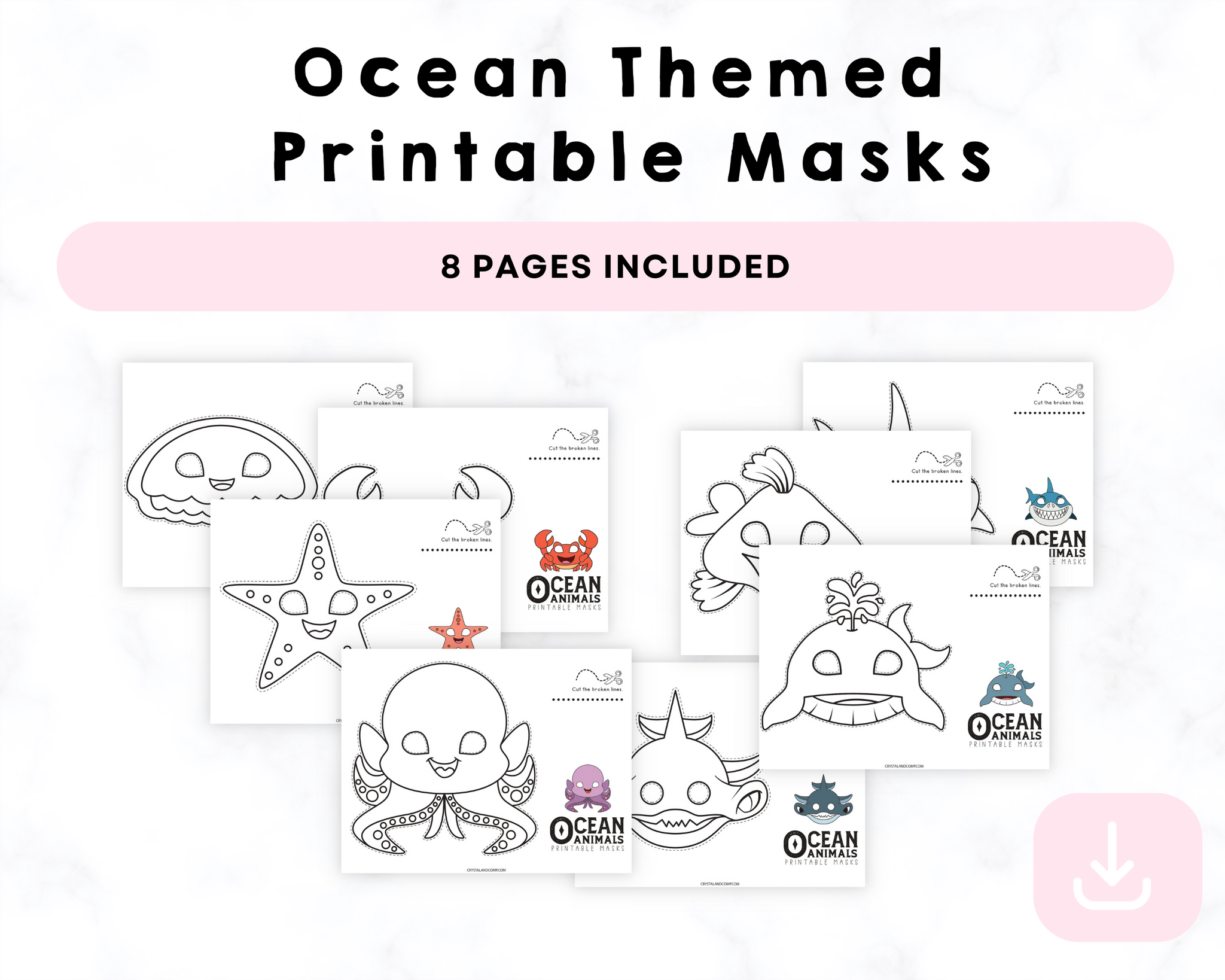 Ocean Themed Printable Masks – CrystalandComp