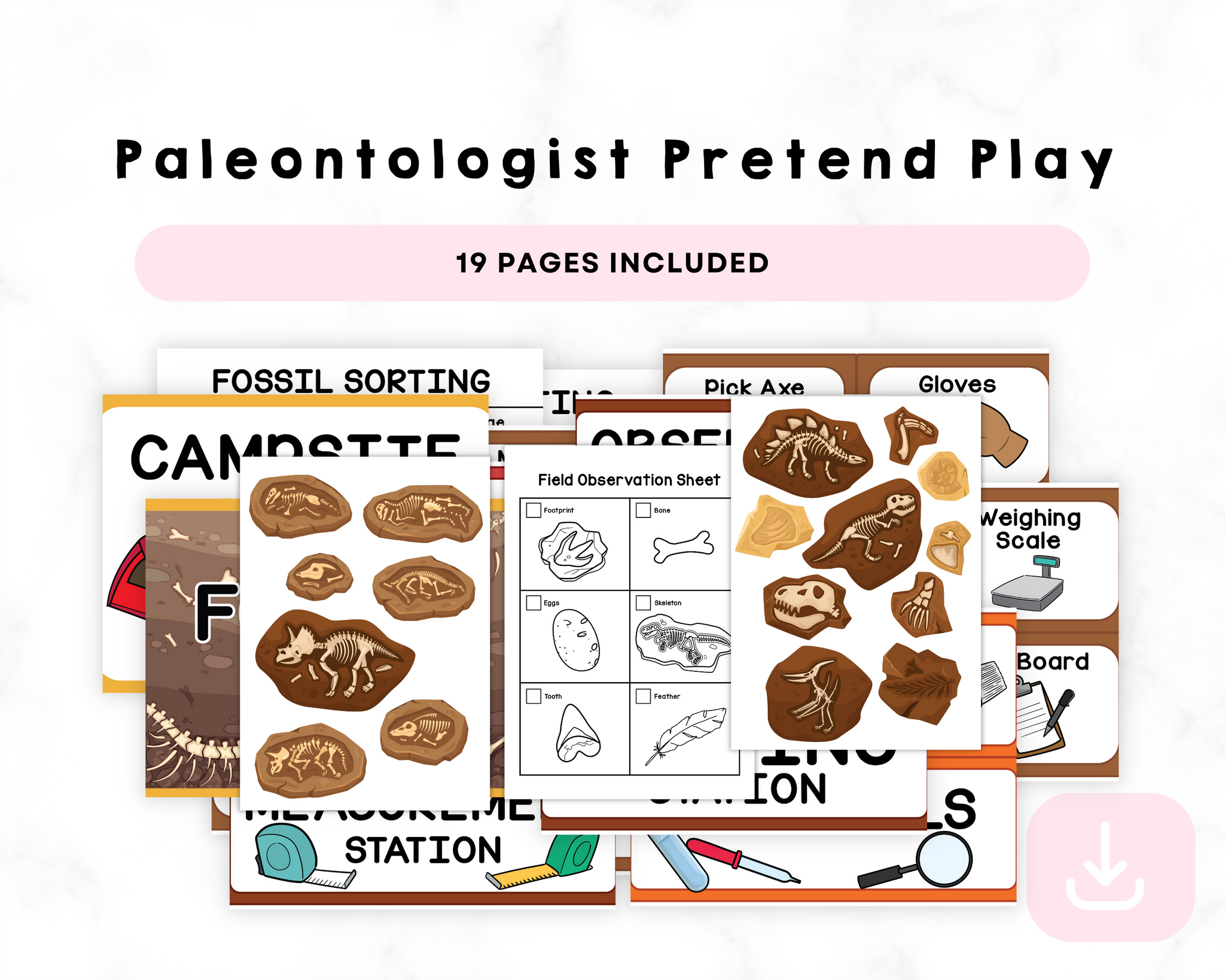 Printable Paleontologist Pretend Play – CrystalandComp