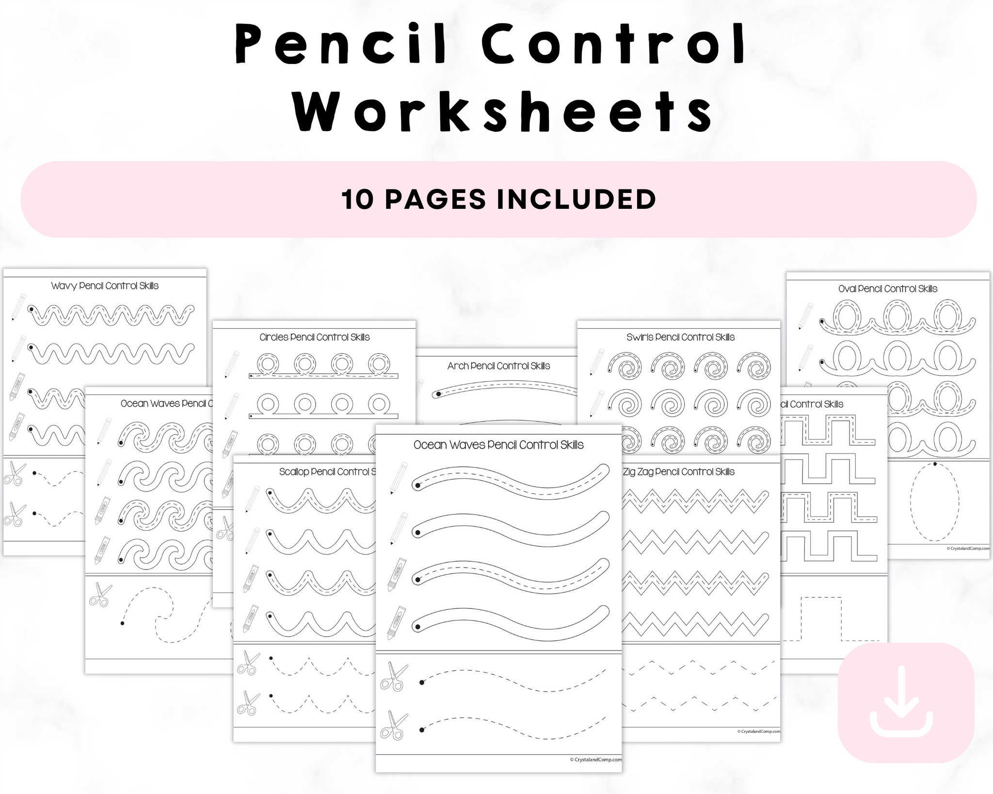 Pencil Control Printable Worksheet – CrystalandComp