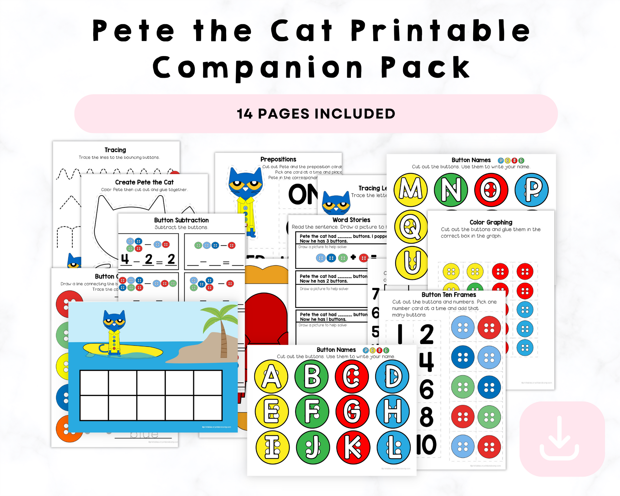 Pete the Cat Printable Companion Pack – CrystalandComp