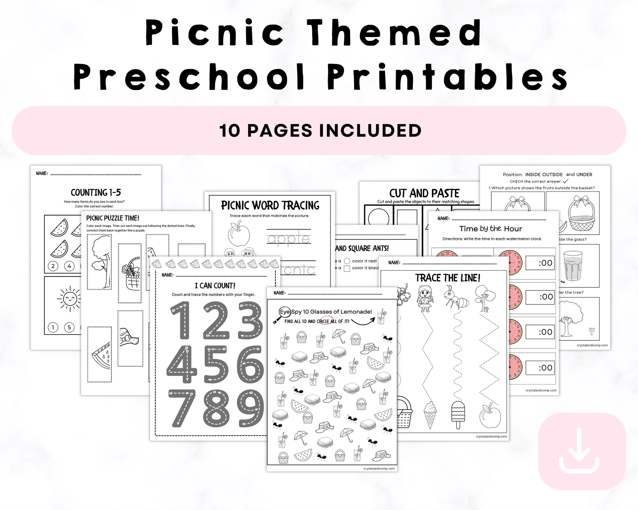 Picnic Themed Preschool Printables – CrystalandComp