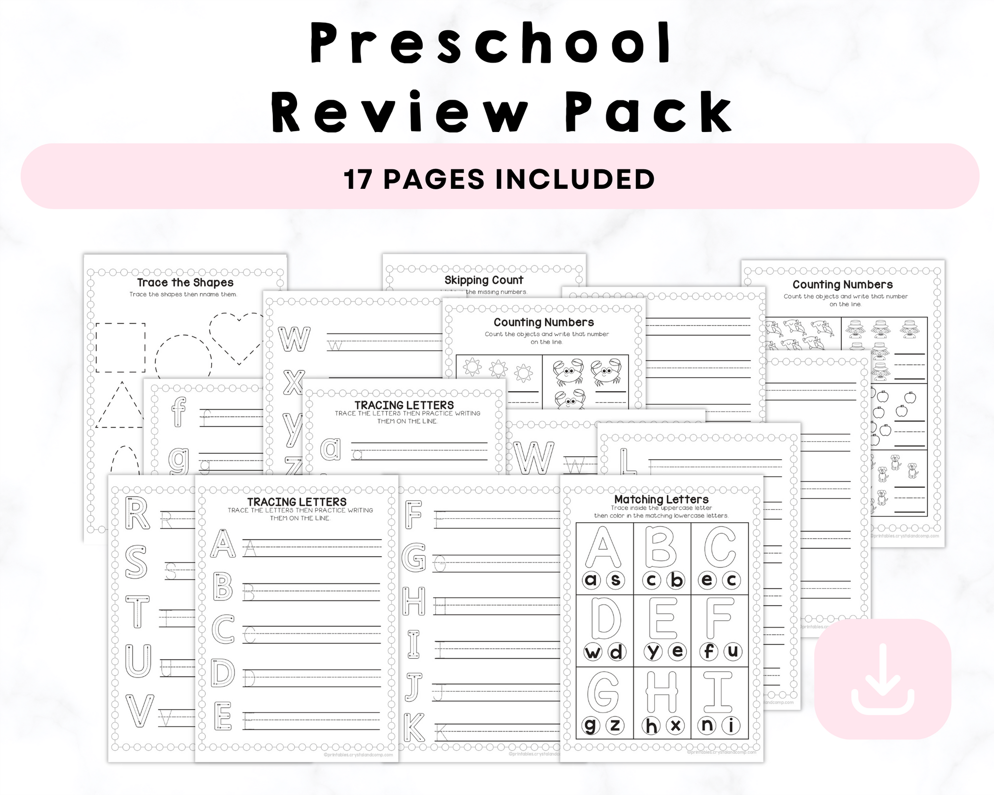 Preschool Review Pack Printables – CrystalandComp