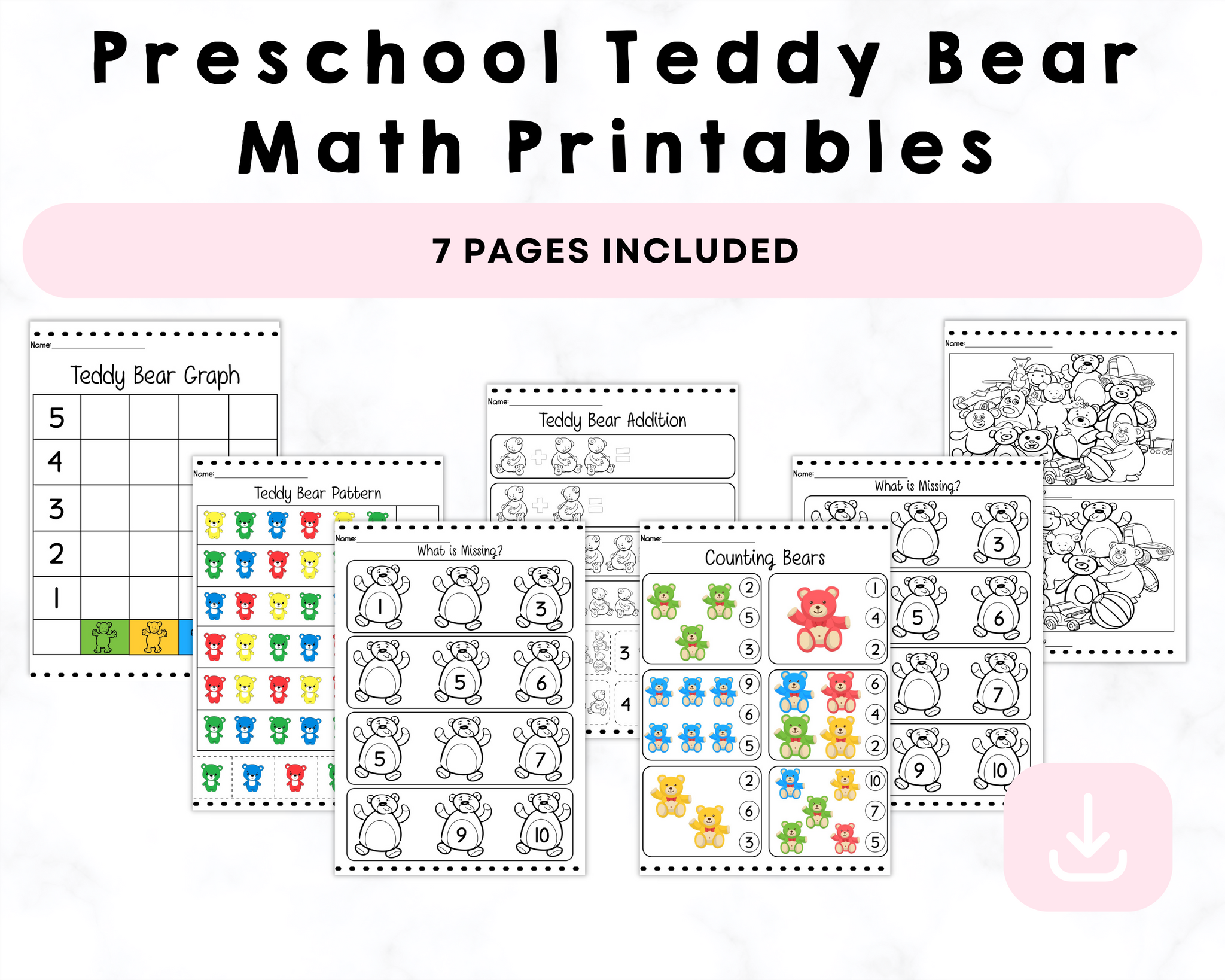 Preschool Teddy Bear Math Printables – CrystalandComp