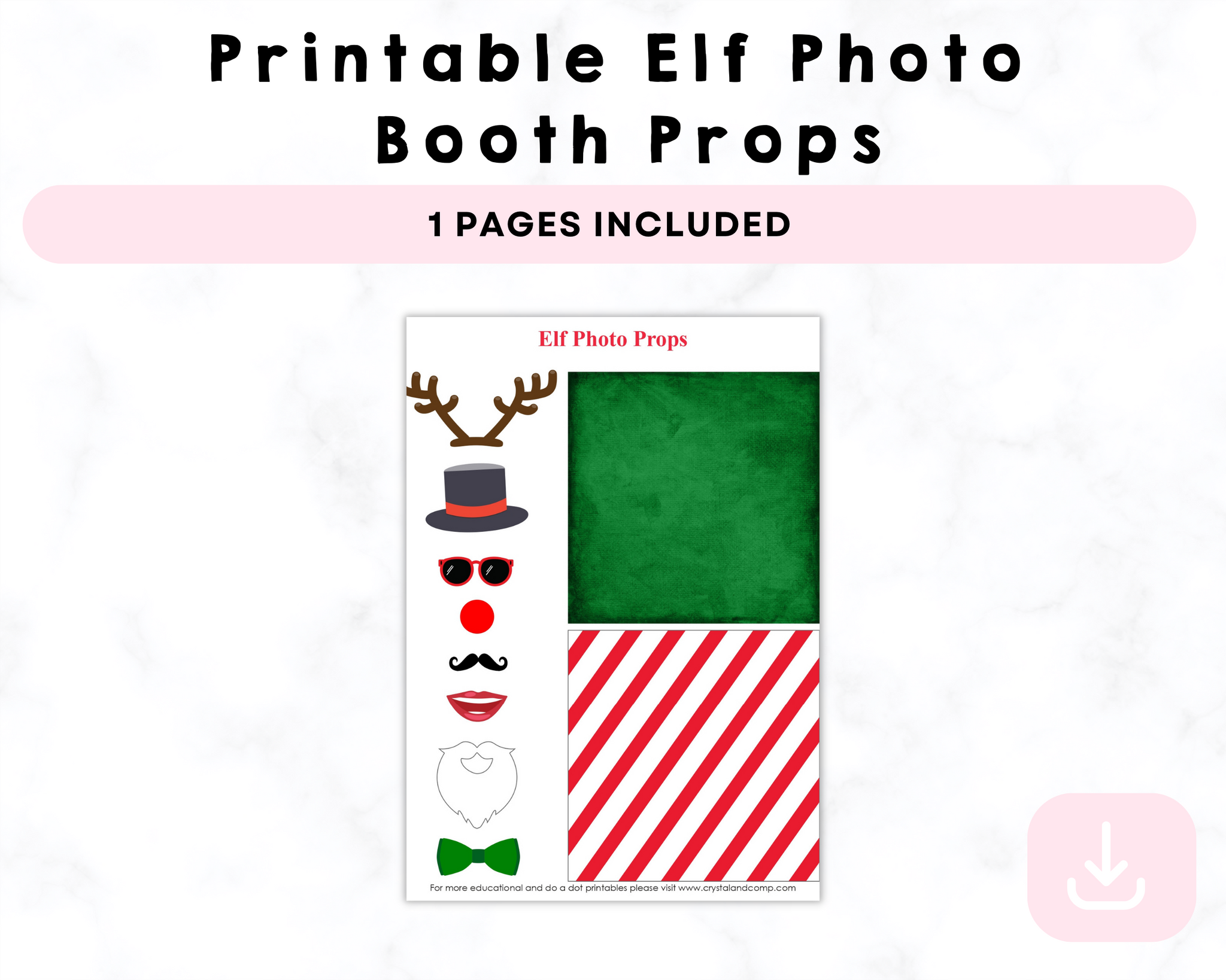 Printable Elf Photo Booth Props – CrystalandComp