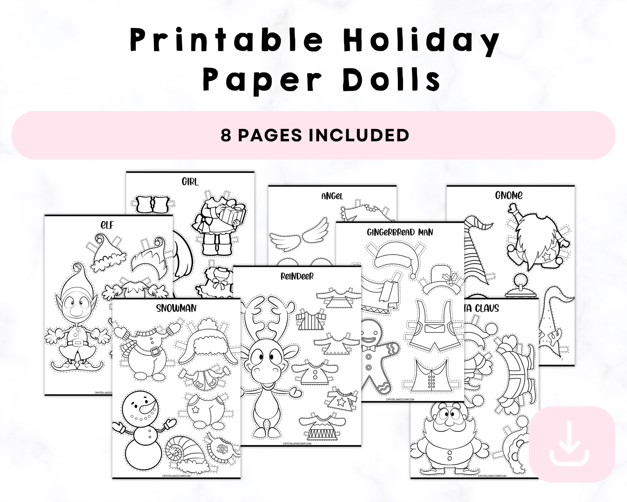 Printable Holiday Paper Dolls – CrystalandComp