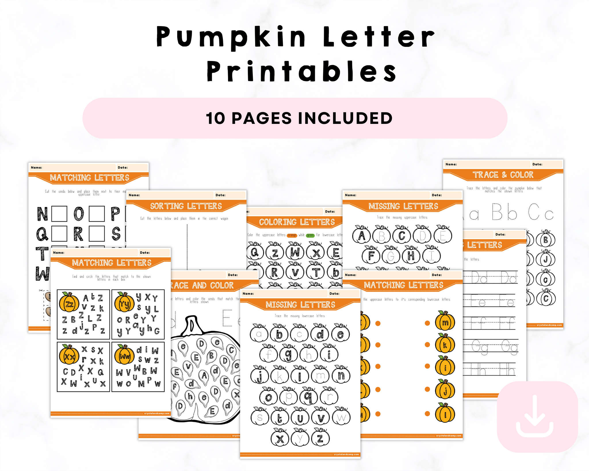 Pumpkin Letter Printables – CrystalandComp