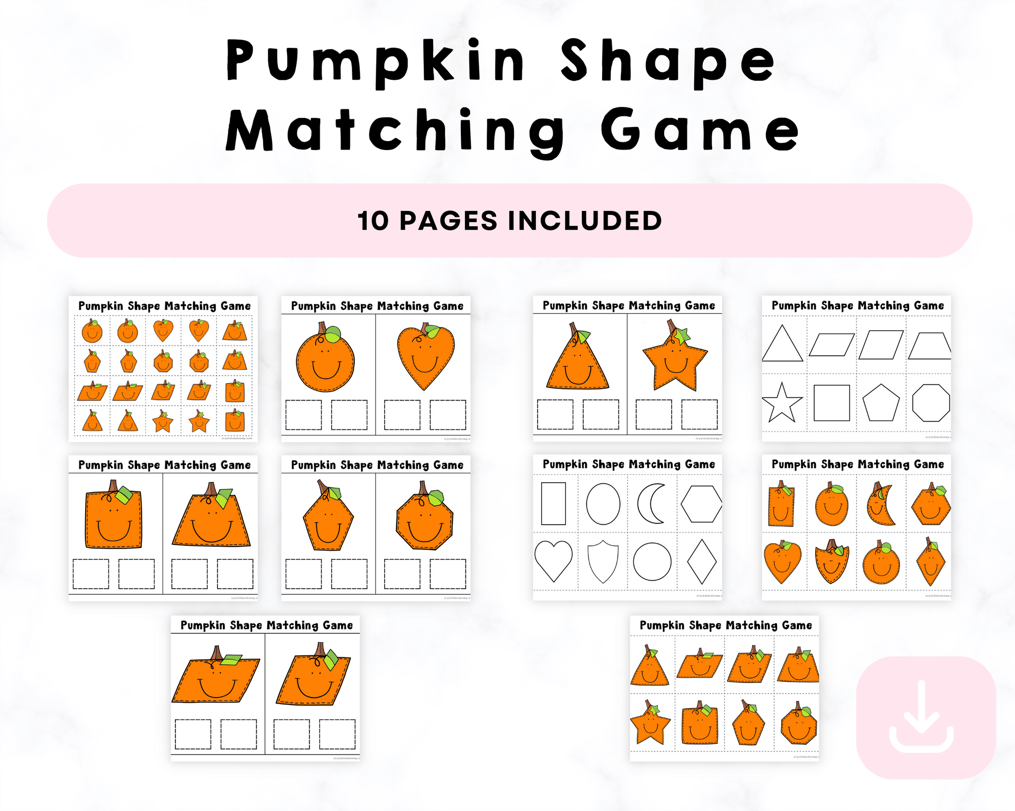 Pumpkin Shape Matching Game Printables – CrystalandComp
