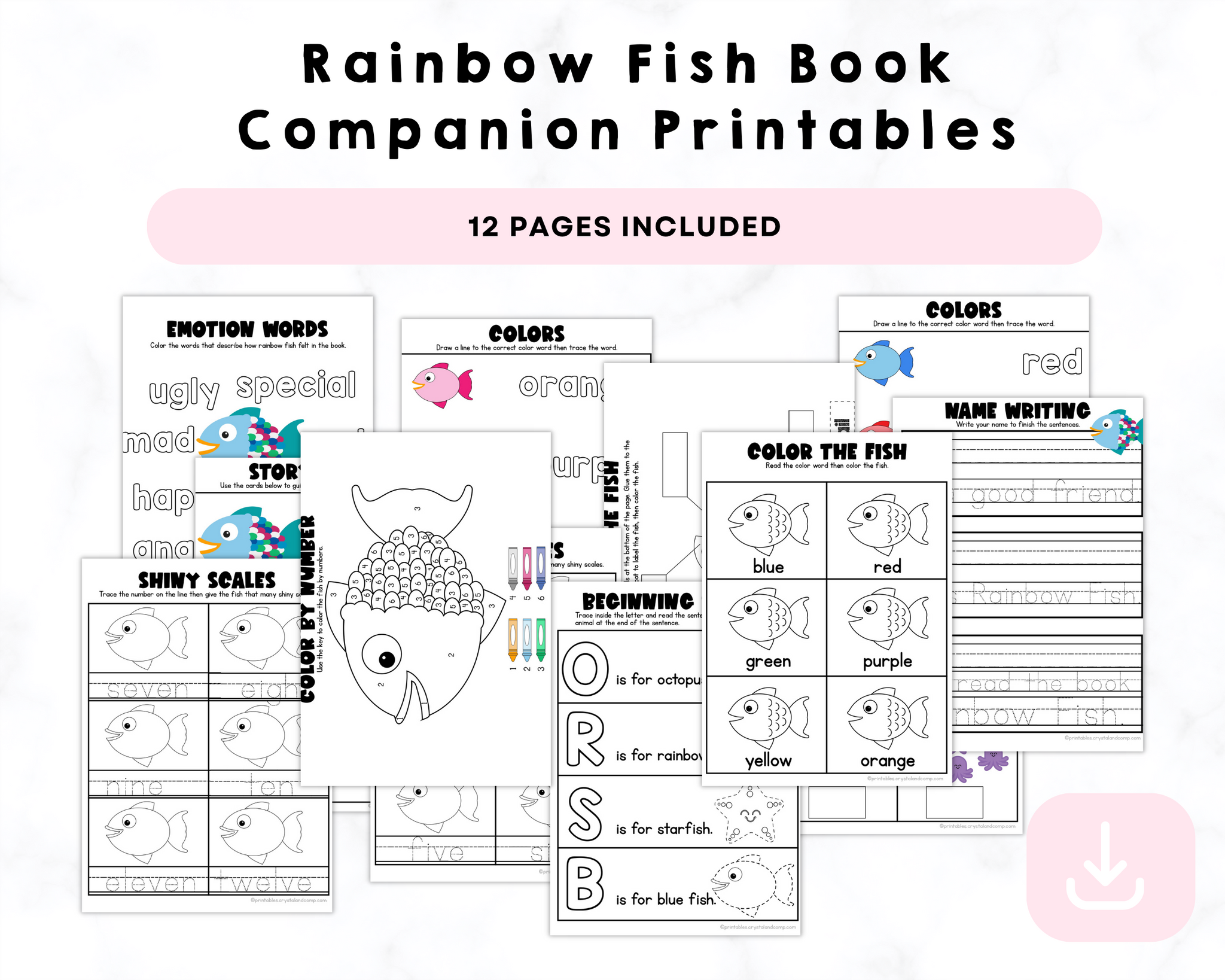 Rainbow Fish Book Companion Printables – CrystalandComp