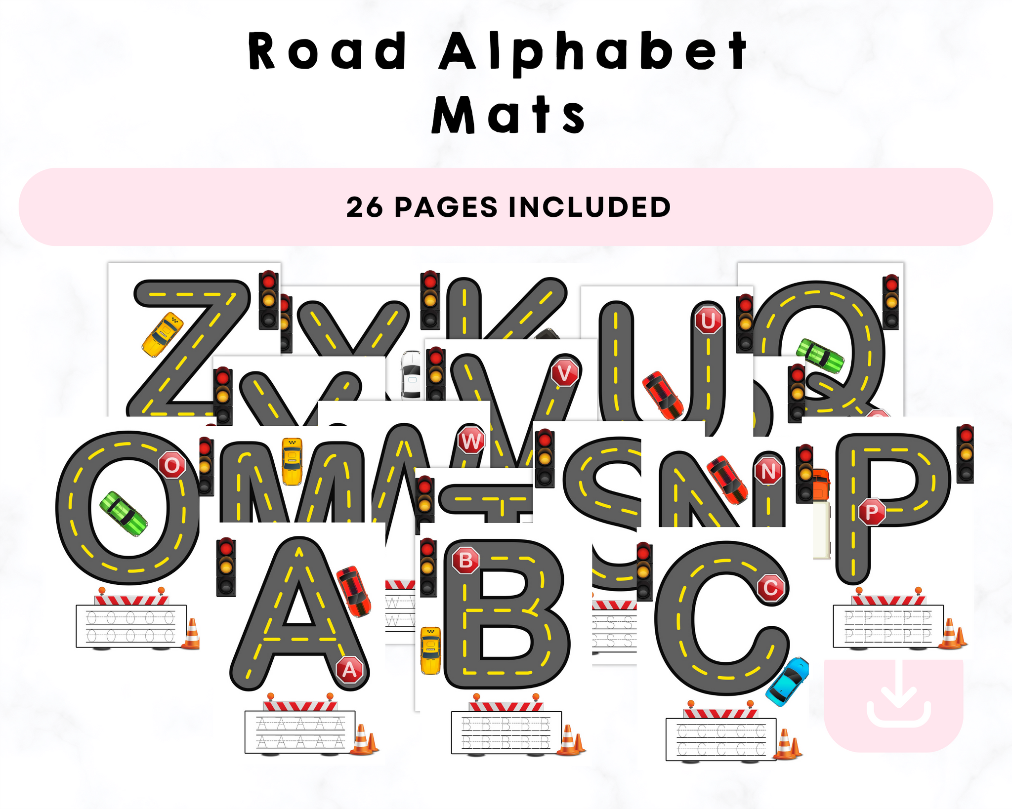 Road Alphabet Mats Printable – CrystalandComp