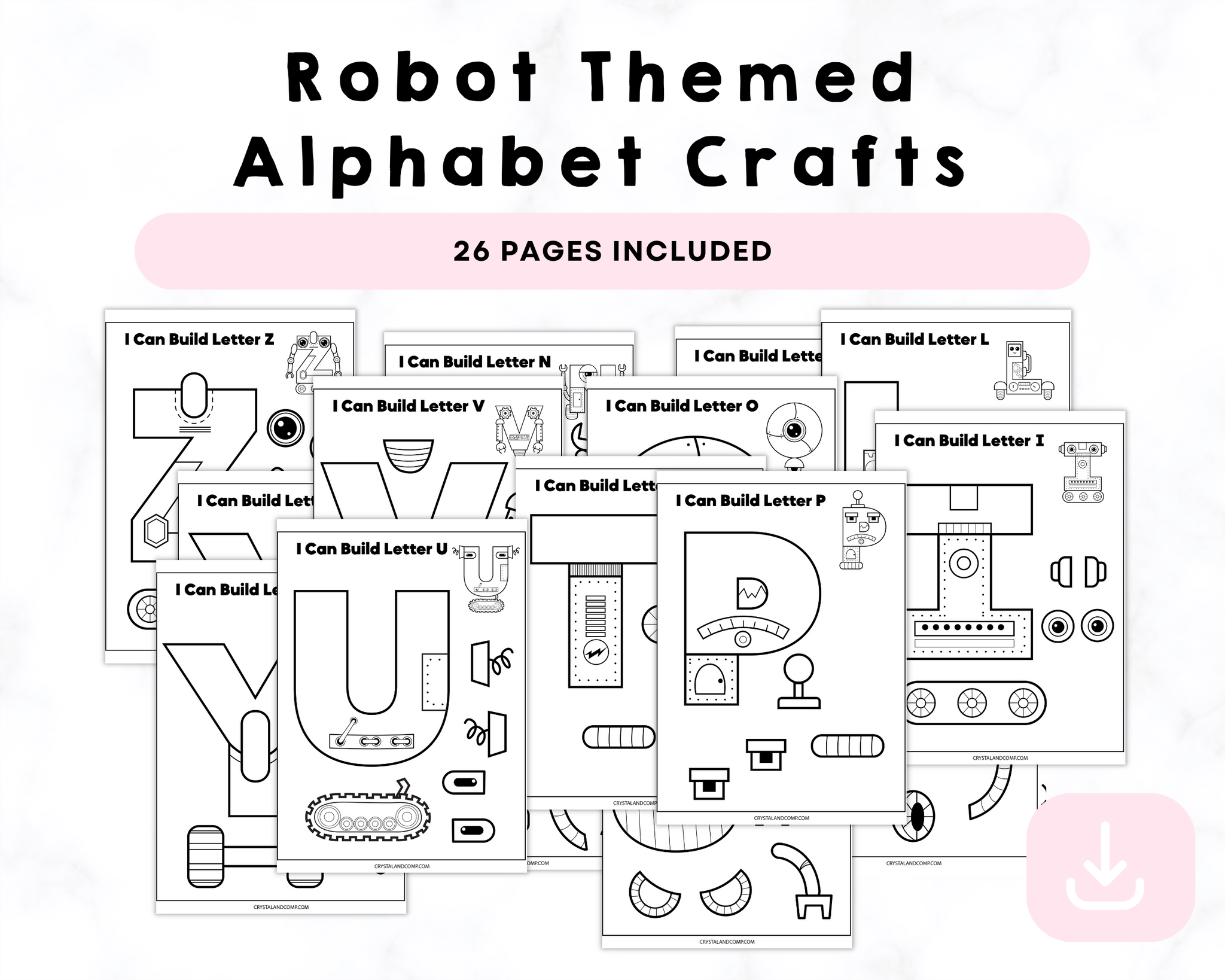 Printable Robot Themed Alphabet Crafts – CrystalandComp