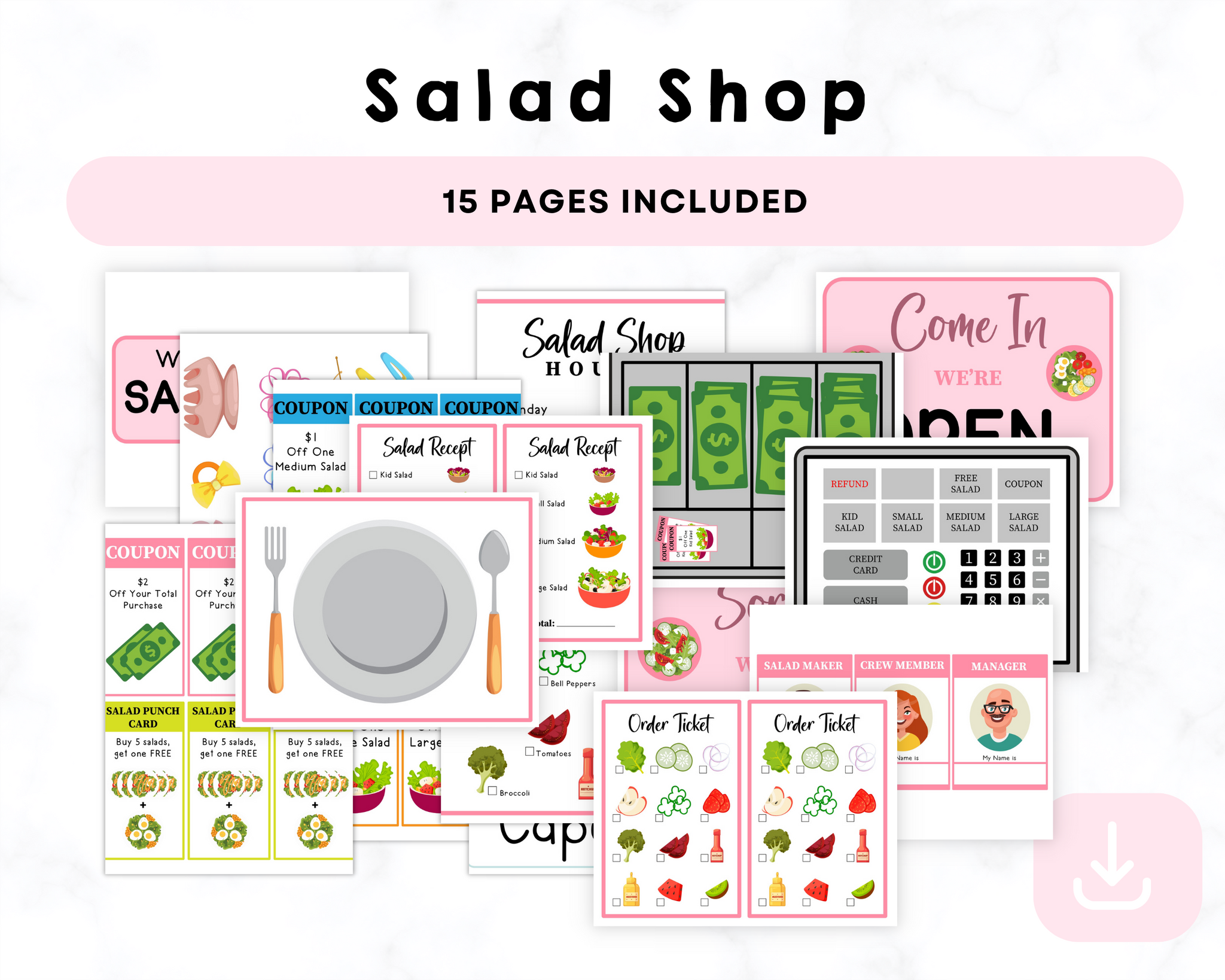 Salad Shop Play Pretend Printable – CrystalandComp