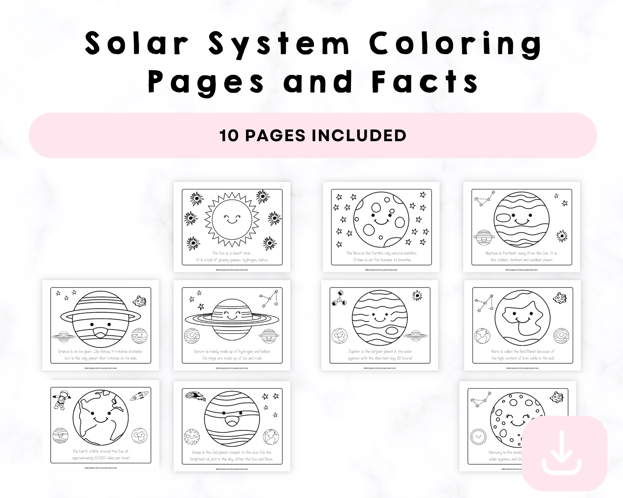 Solar System Coloring Pages and Facts Printables – CrystalandComp