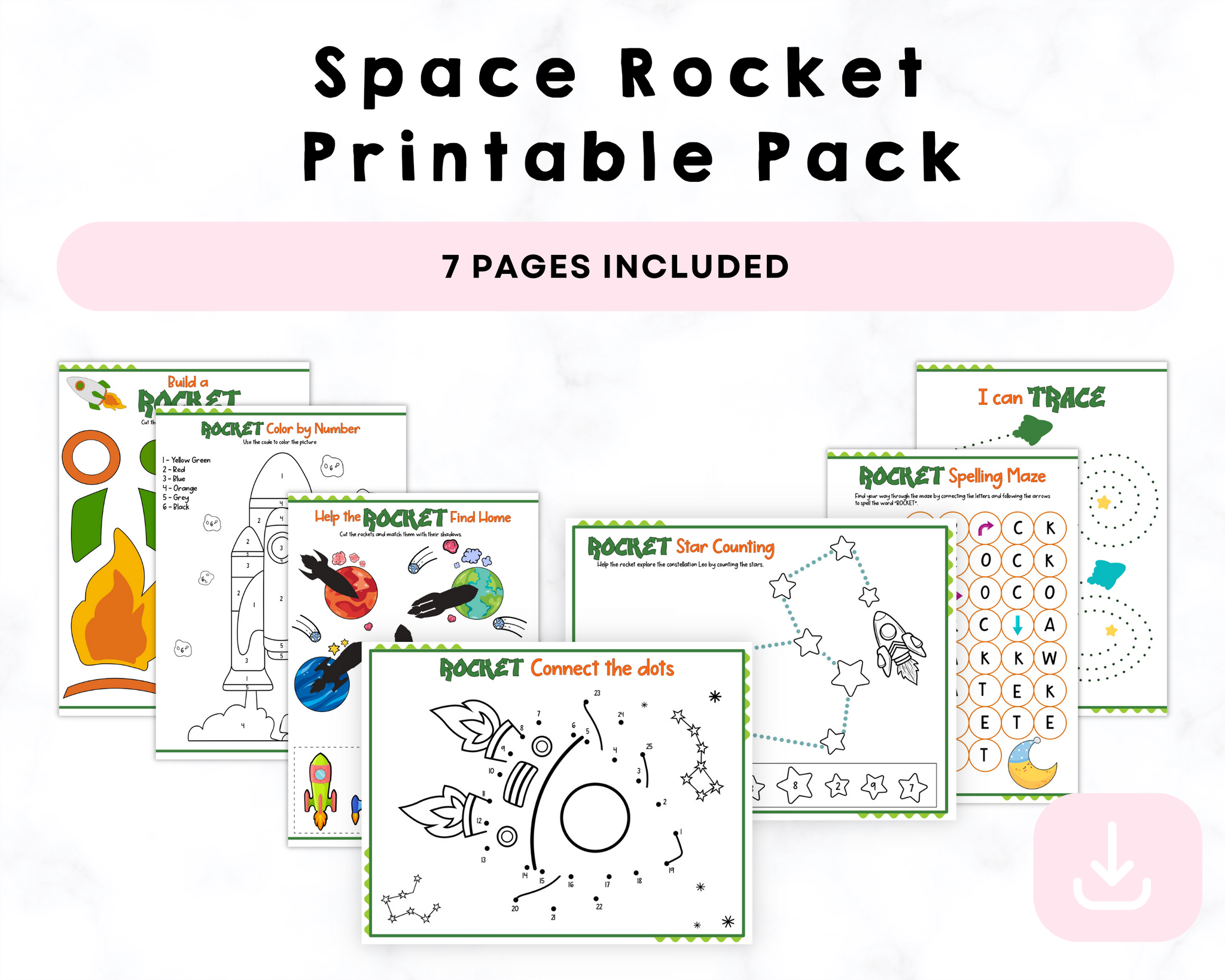 Space Rocket Printable Pack – CrystalandComp