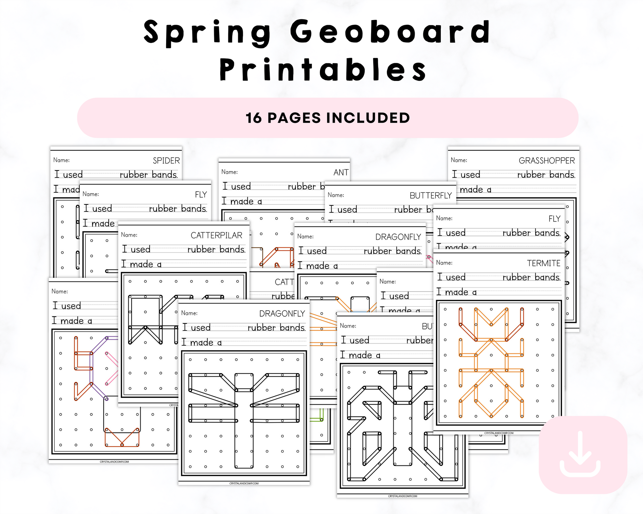 Spring Geoboard Printables – CrystalandComp