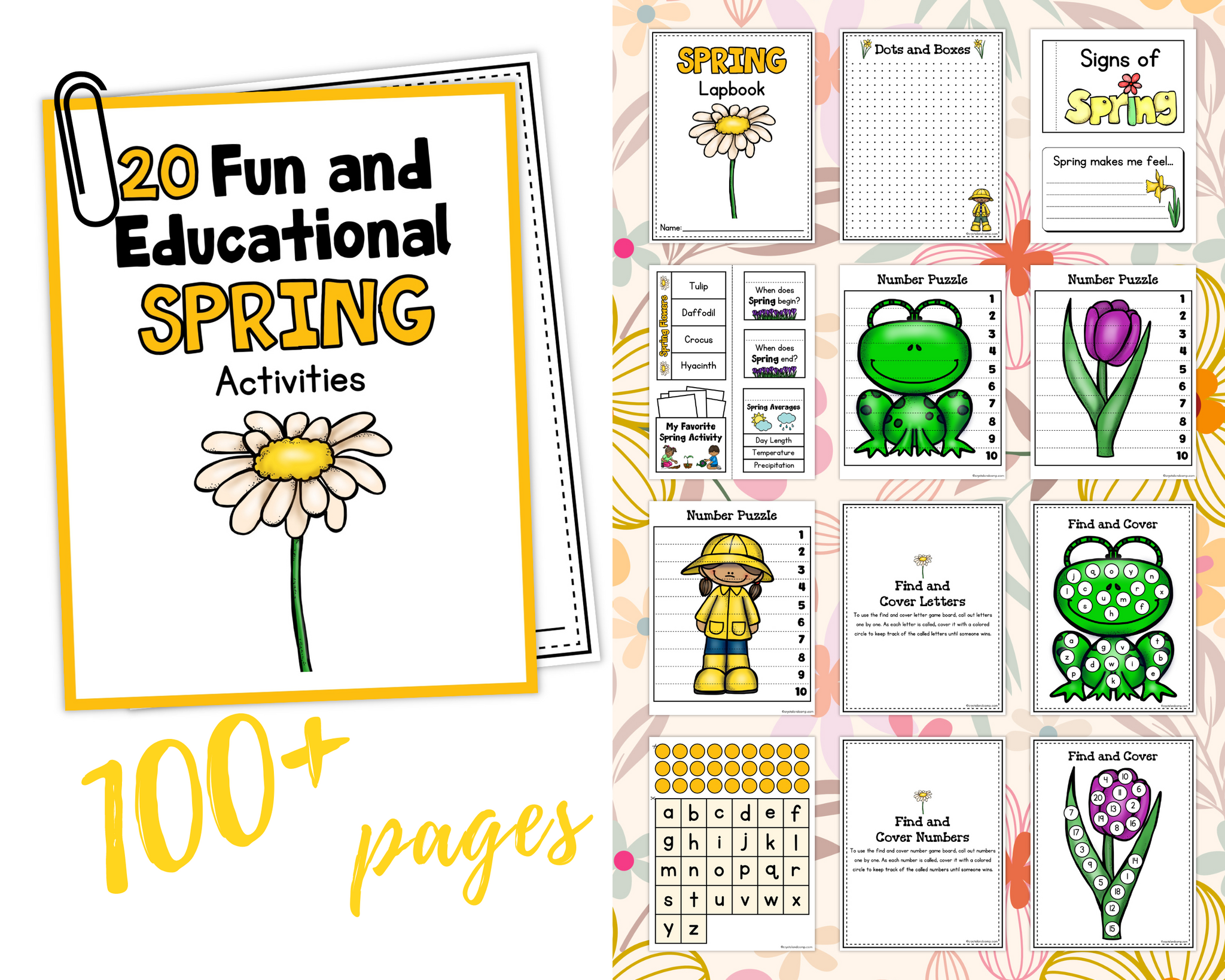 20 Spring Mega Activities Printable Pack – CrystalandComp