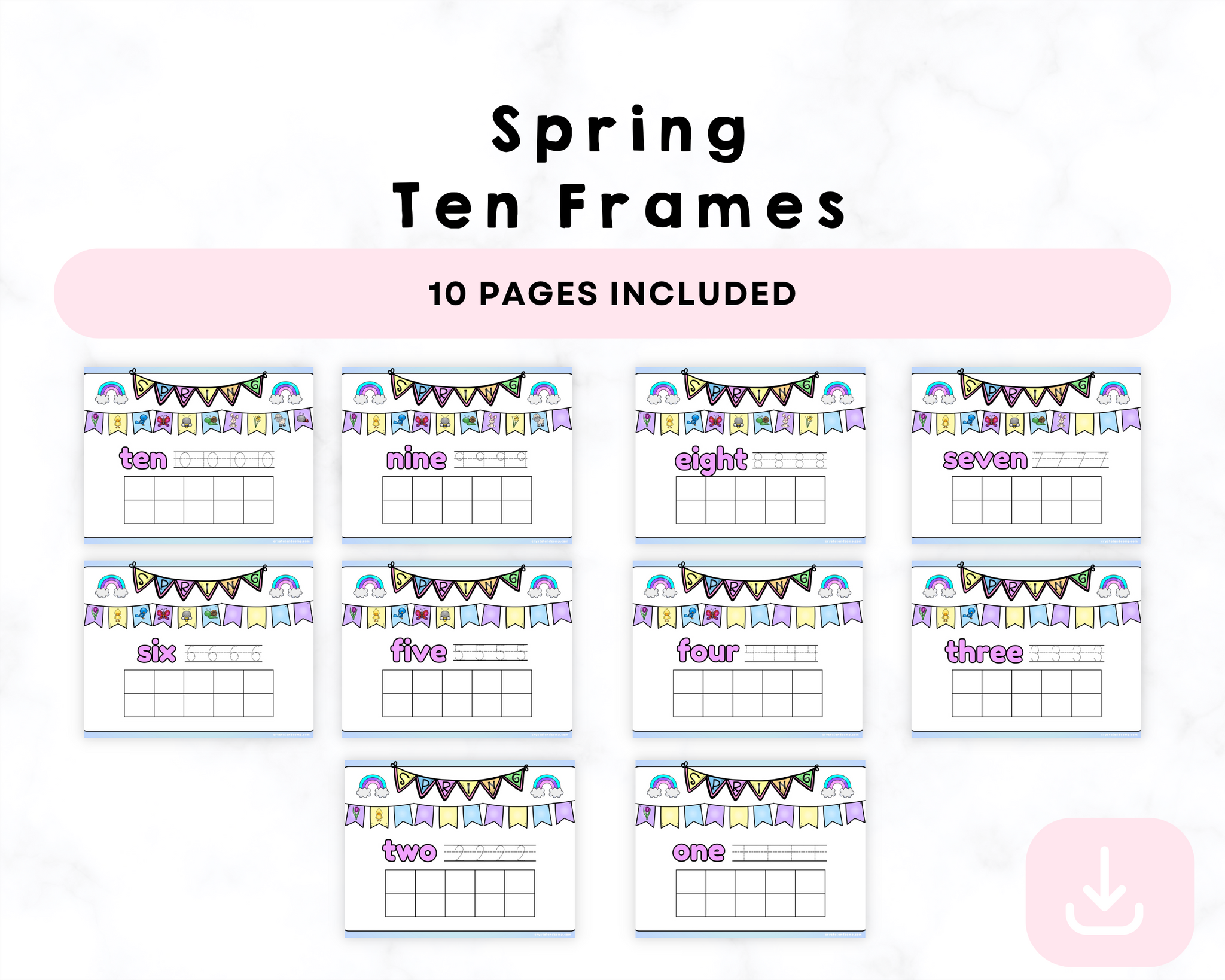 Printable Spring Ten Frames – CrystalandComp