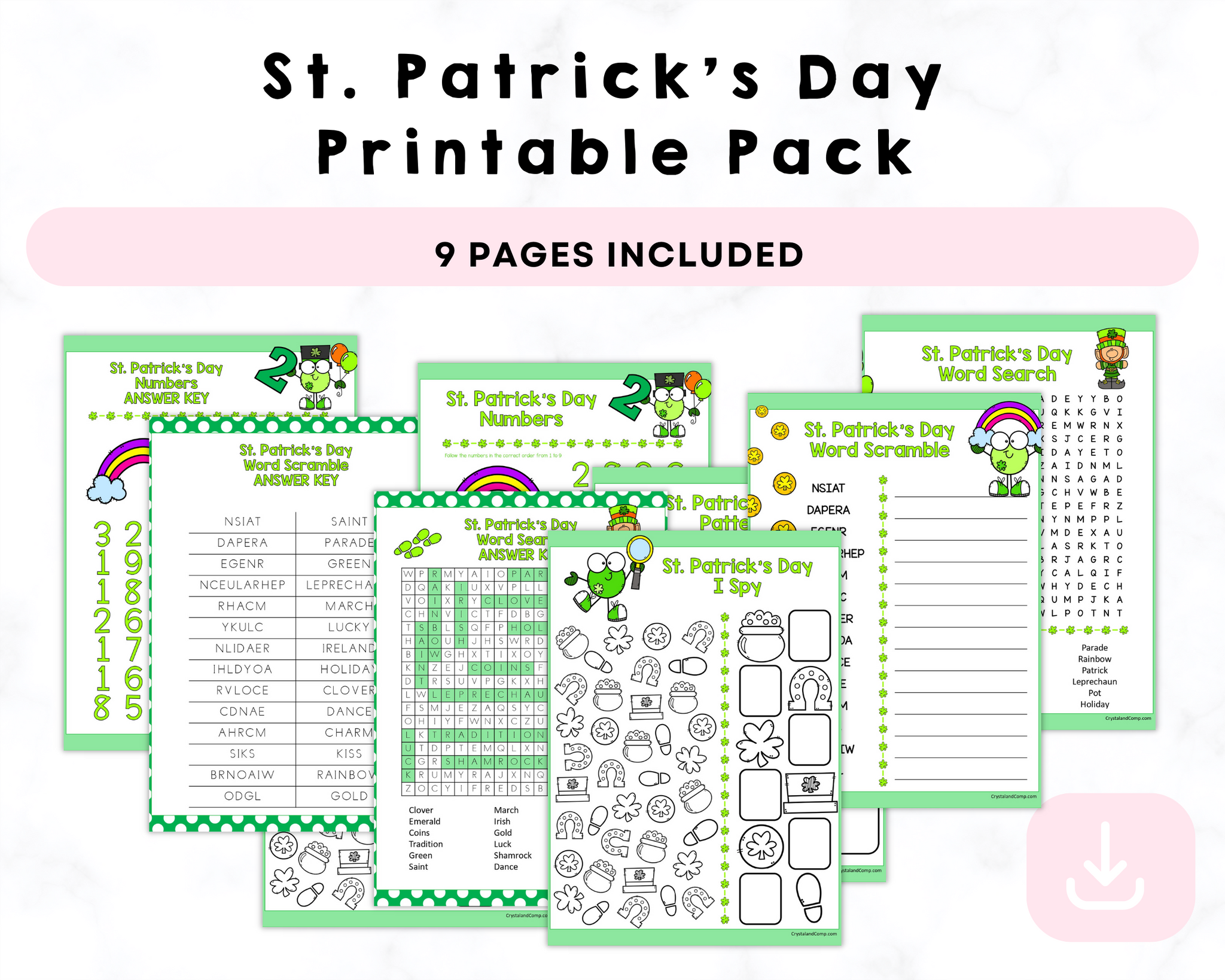 St. Patrick’s Day Printable Pack – CrystalandComp