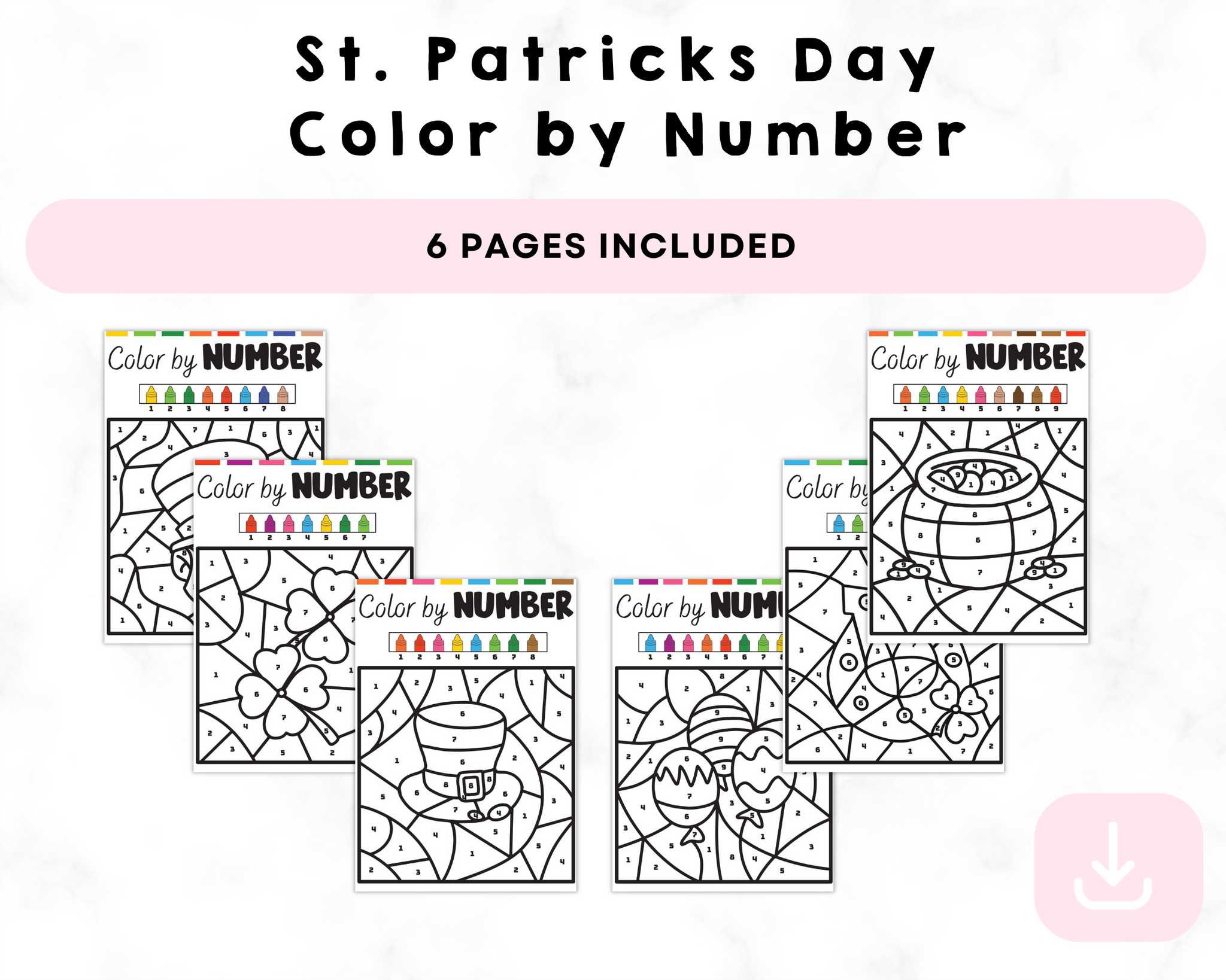 St. Patricks Day Color by Number Printables – CrystalandComp