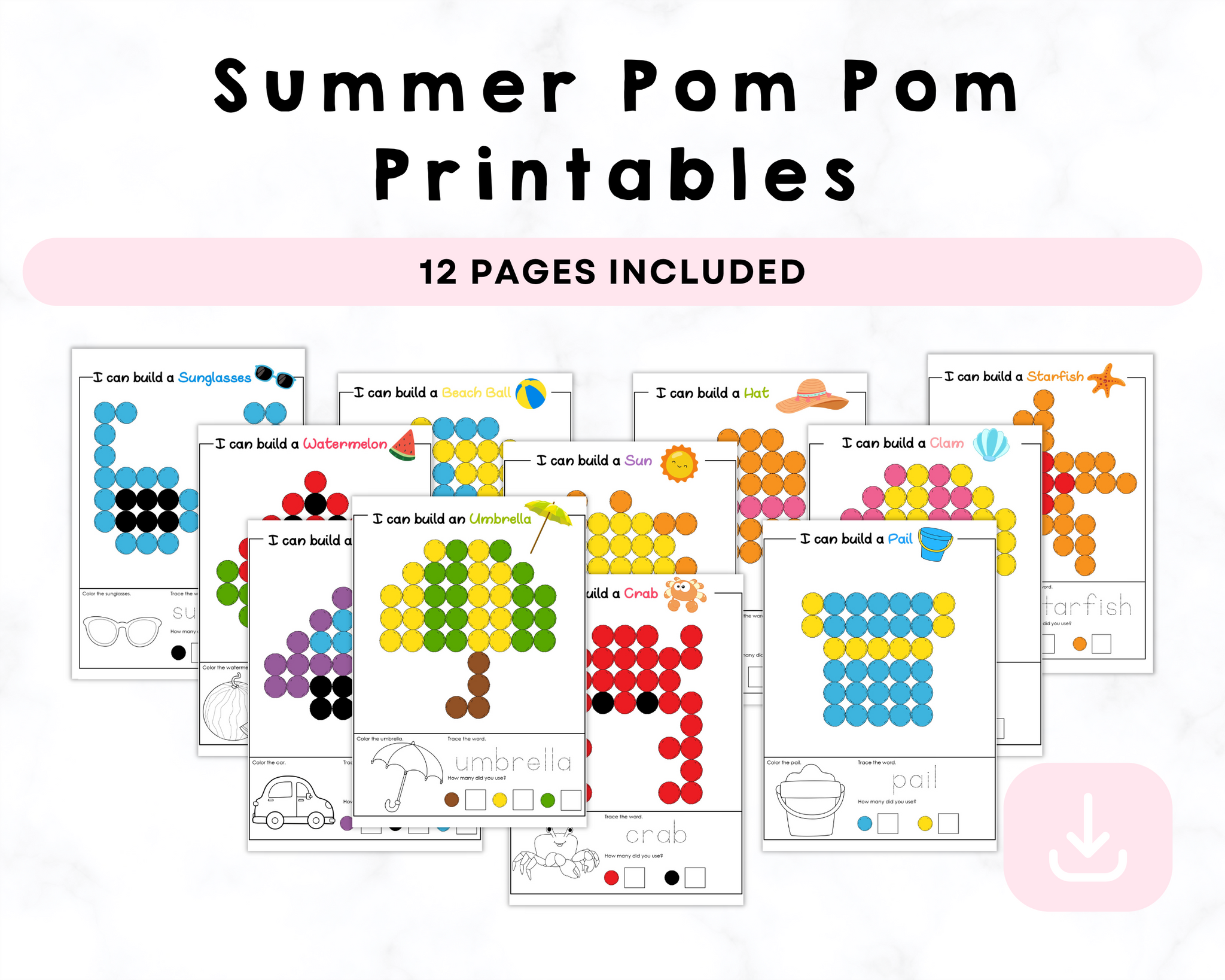 Summer Pom Pom Printables – CrystalandComp