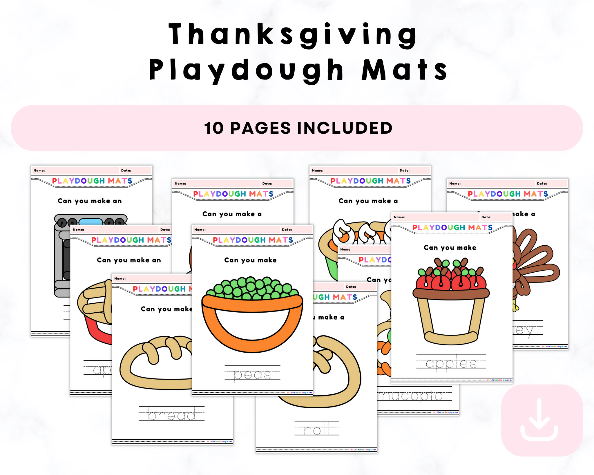 Printable Thanksgiving Playdough Mats – CrystalandComp