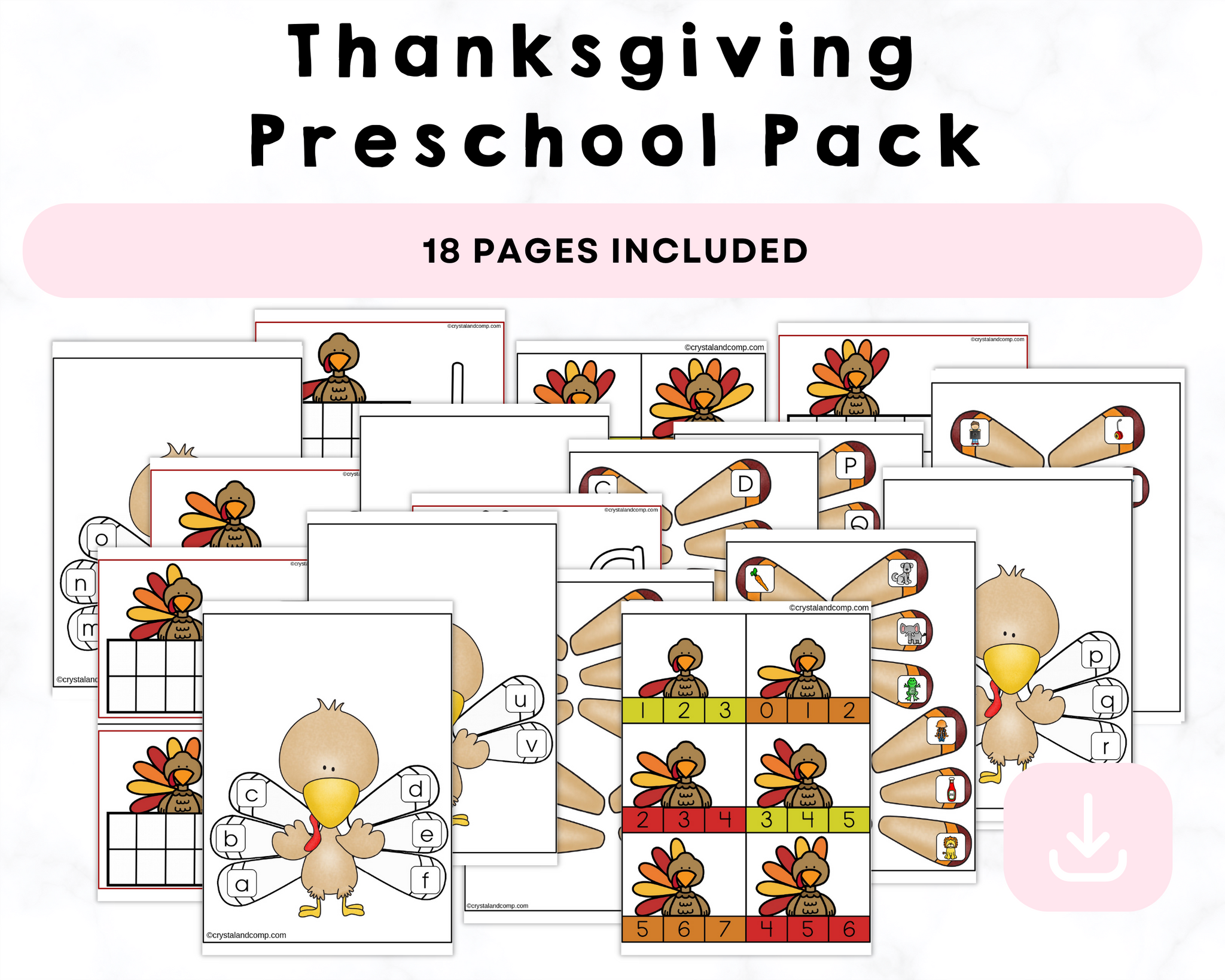Thanksgiving Preschool Pack Printable – CrystalandComp