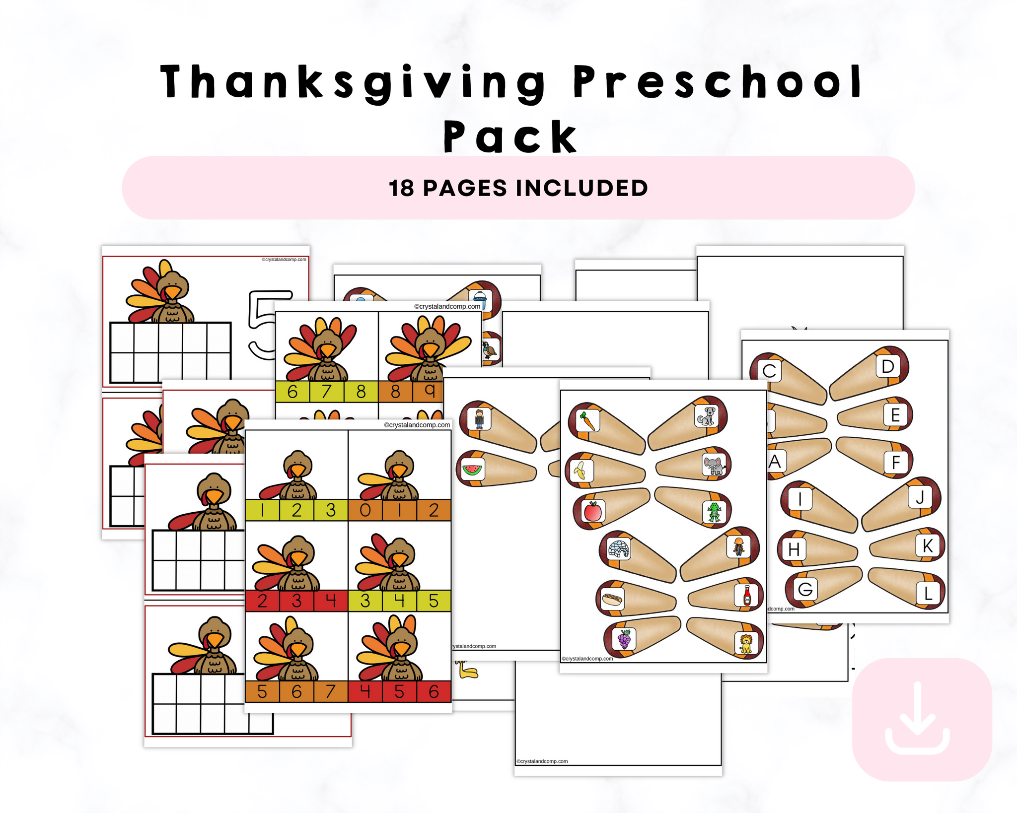 Thanksgiving Preschool Pack – CrystalandComp