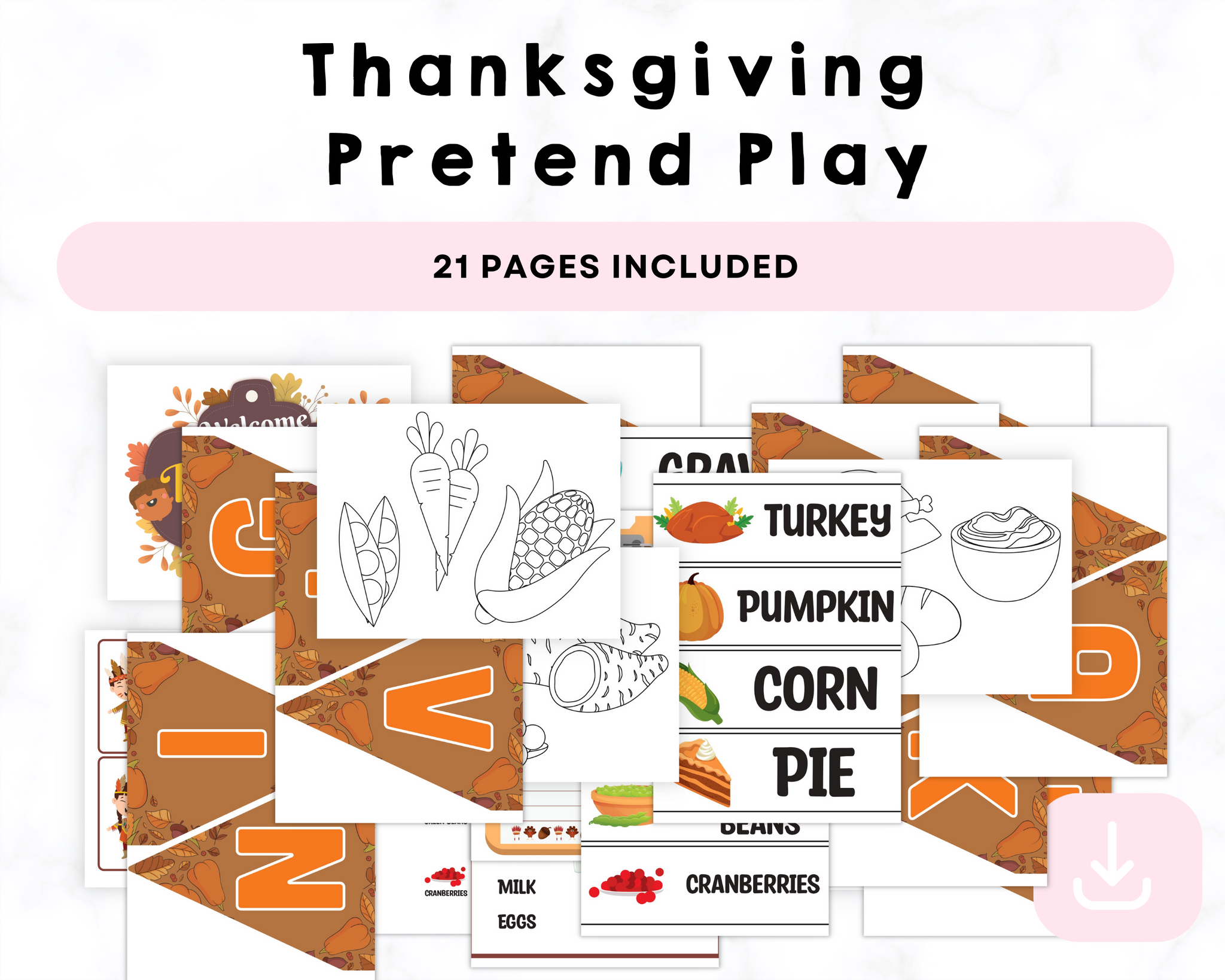 Thanksgiving Pretend Play Printables – CrystalandComp