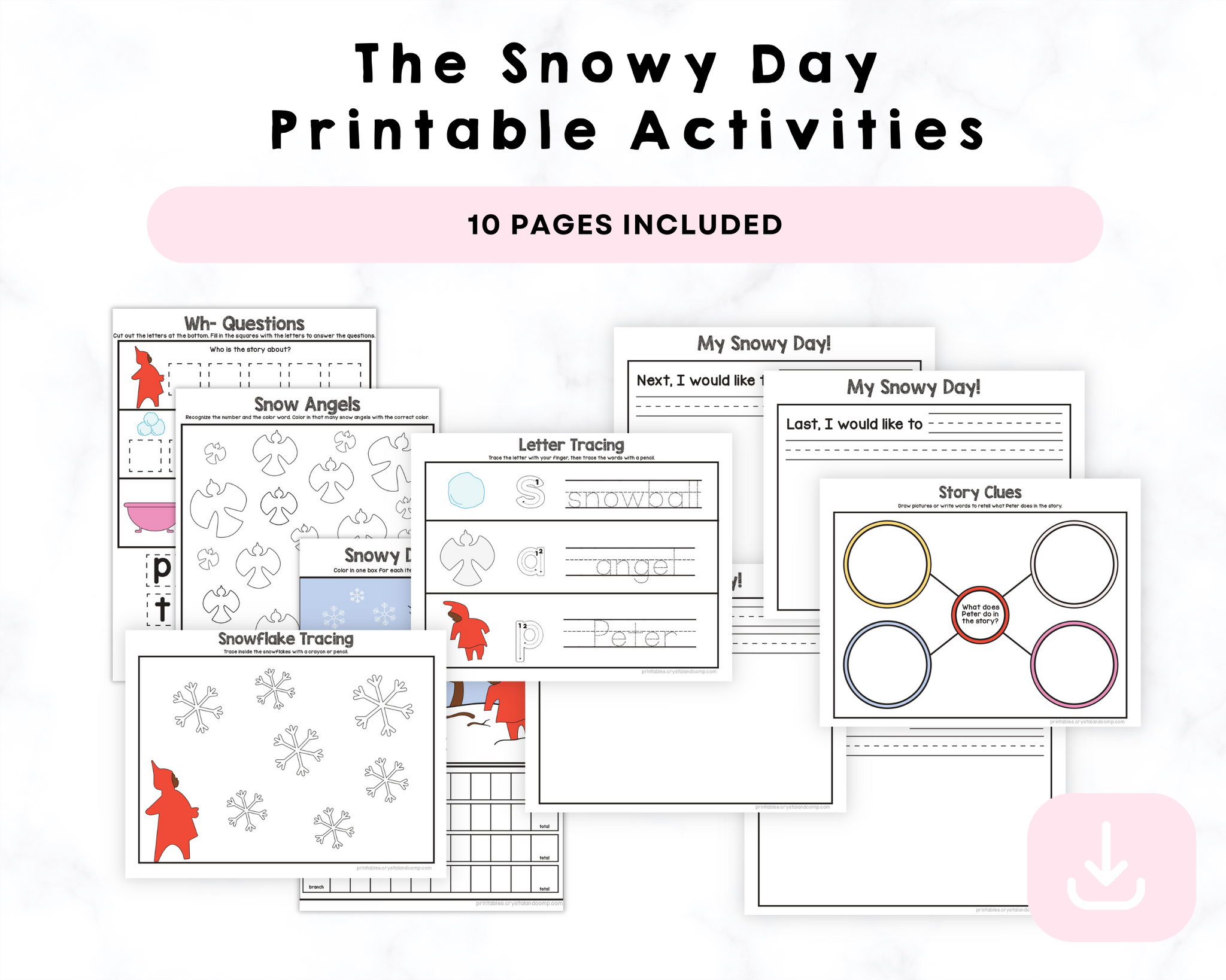 The Snowy Day Printable Activities – CrystalandComp