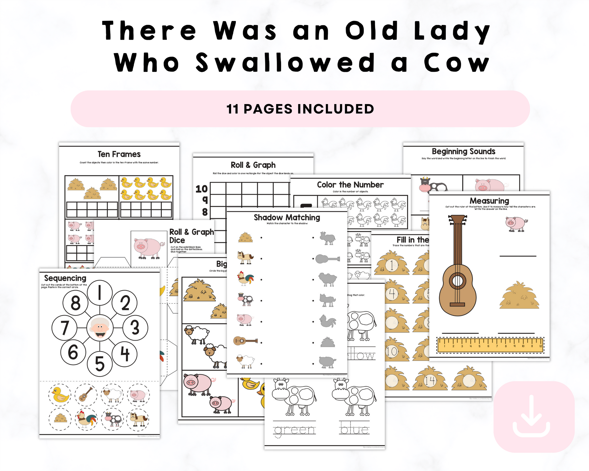 There Was an Old Lady Who Swallowed a Cow Printable – CrystalandComp